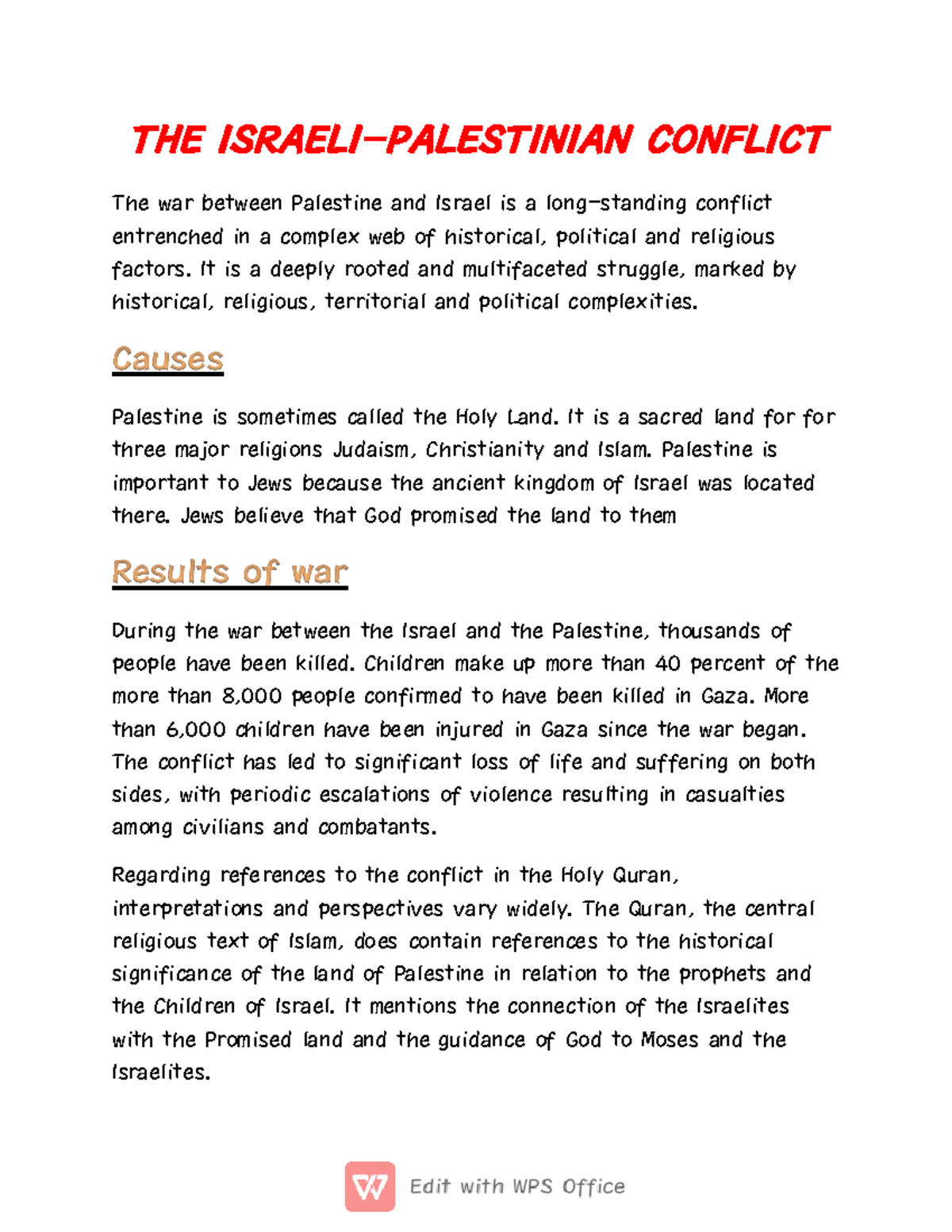 THE Israeli - This document is about Palestine-Israel war - THE ISRAELI ...