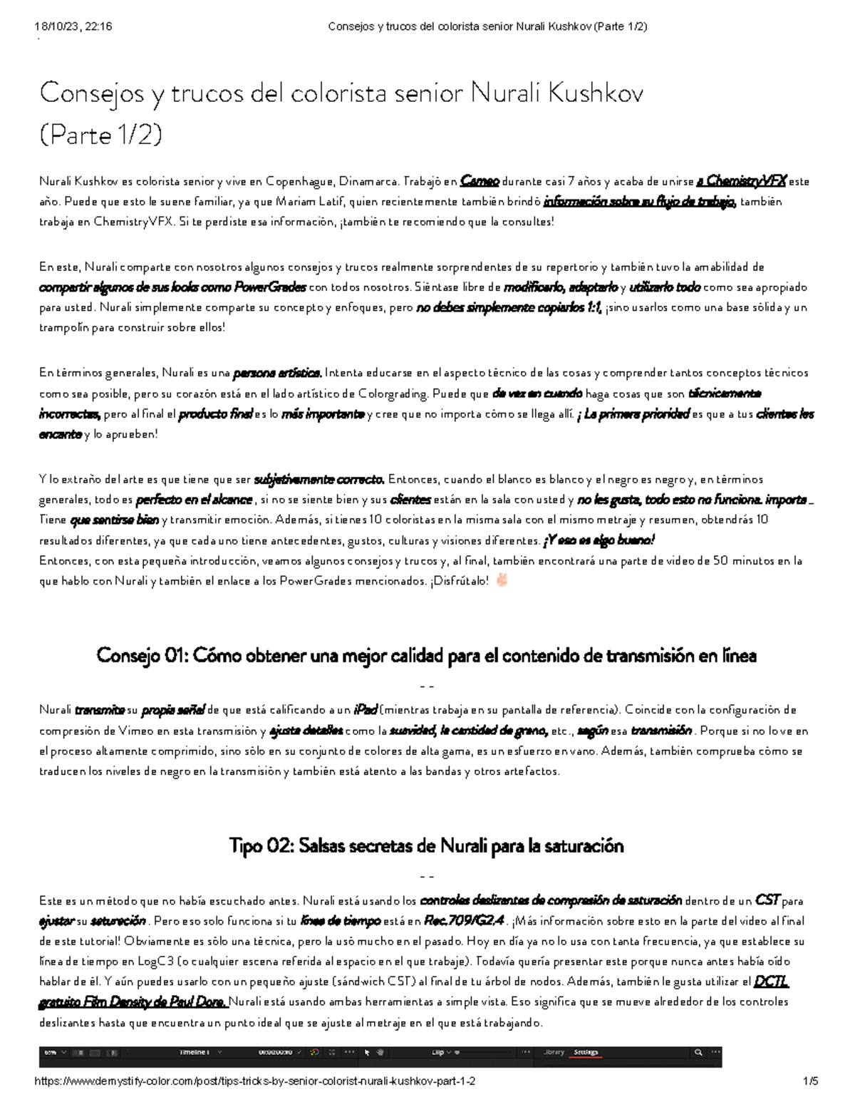 Consejos y trucos del colorista senior Nurali Kushkov (Parte 1 2 ...