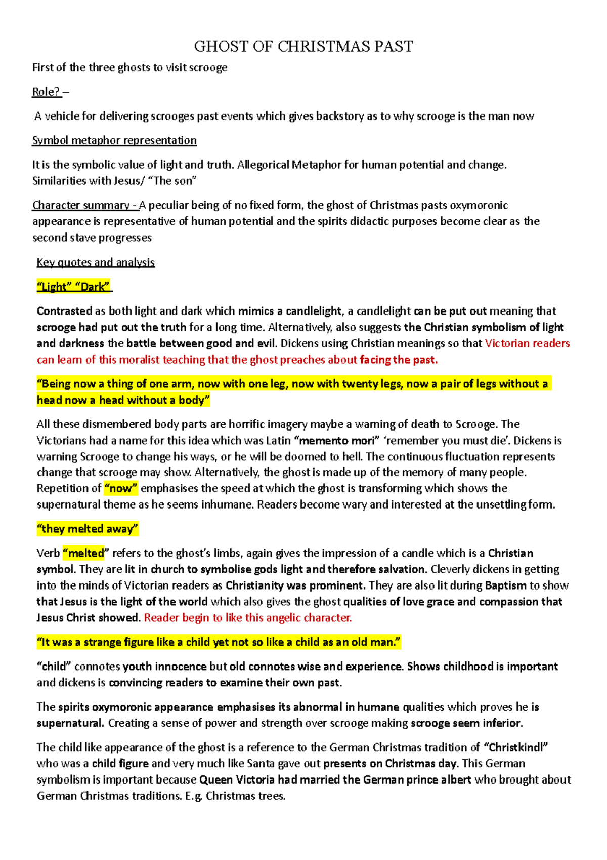 Ghost OF Christmas PAST - GHOST OF CHRISTMAS PAST Key quotes and ...