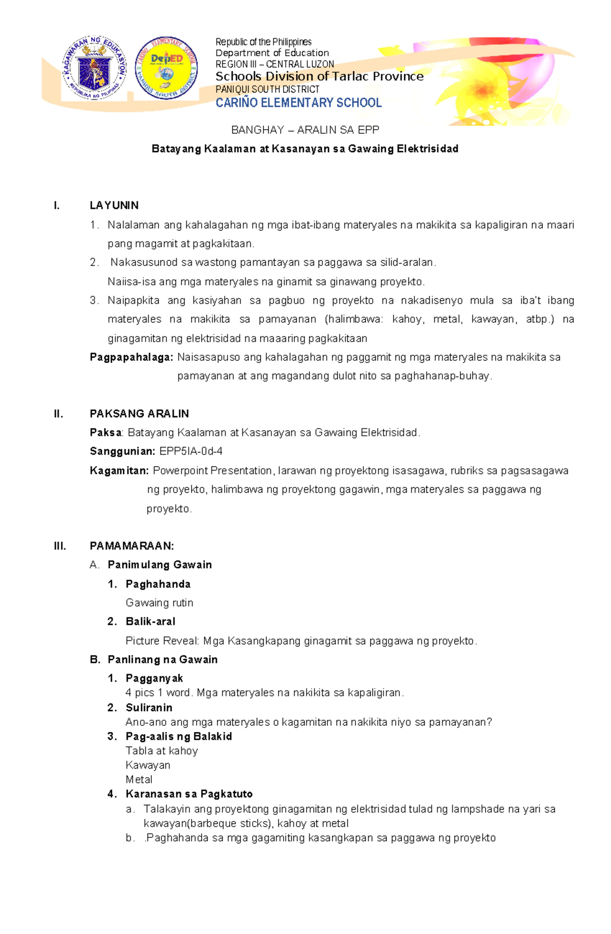COT DLP EPP 5 BY SIR Christian DAN A. Vinluan - Republic of the ...