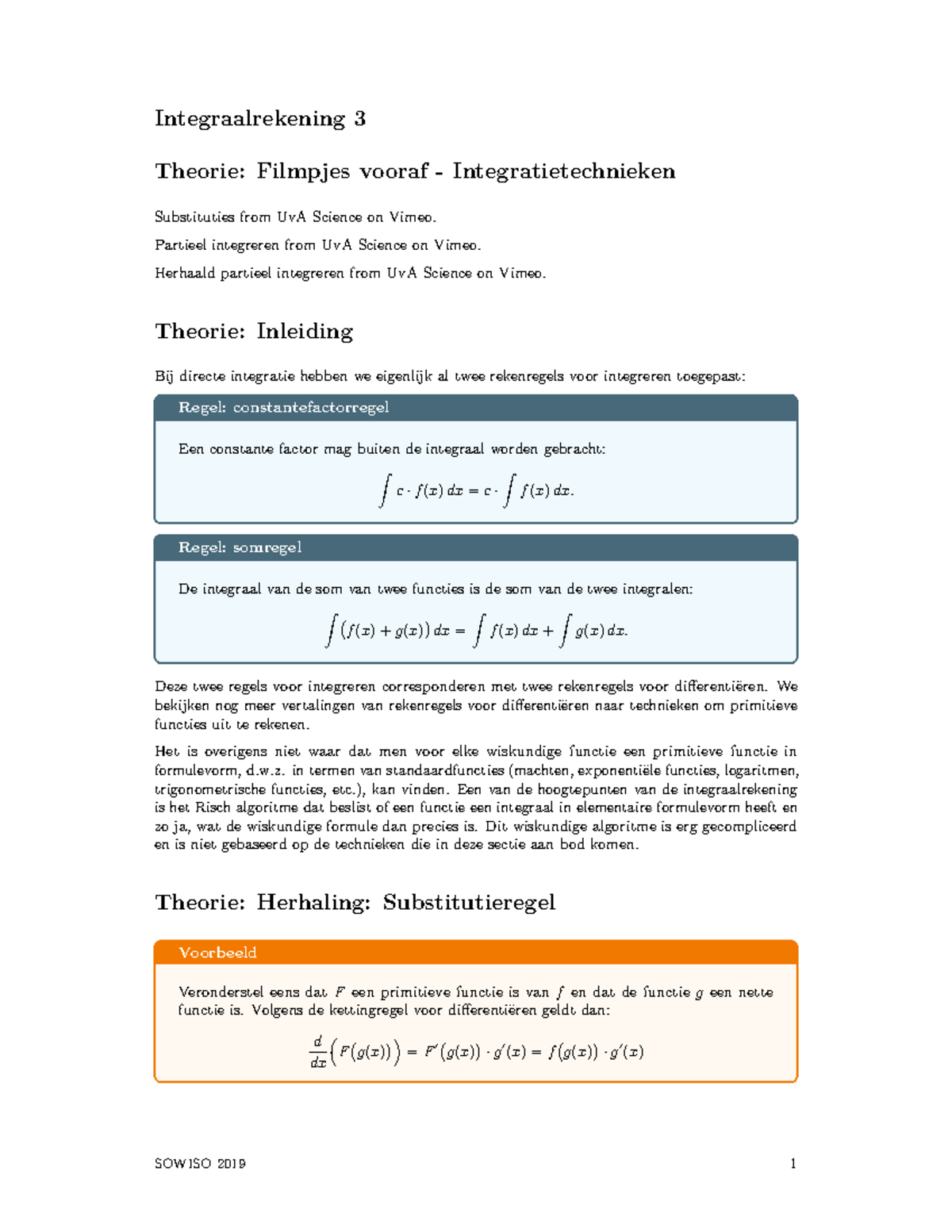 Integraalrekening 3 van Canvas - Integraalrekening 3 Theorie: Filmpjes ...