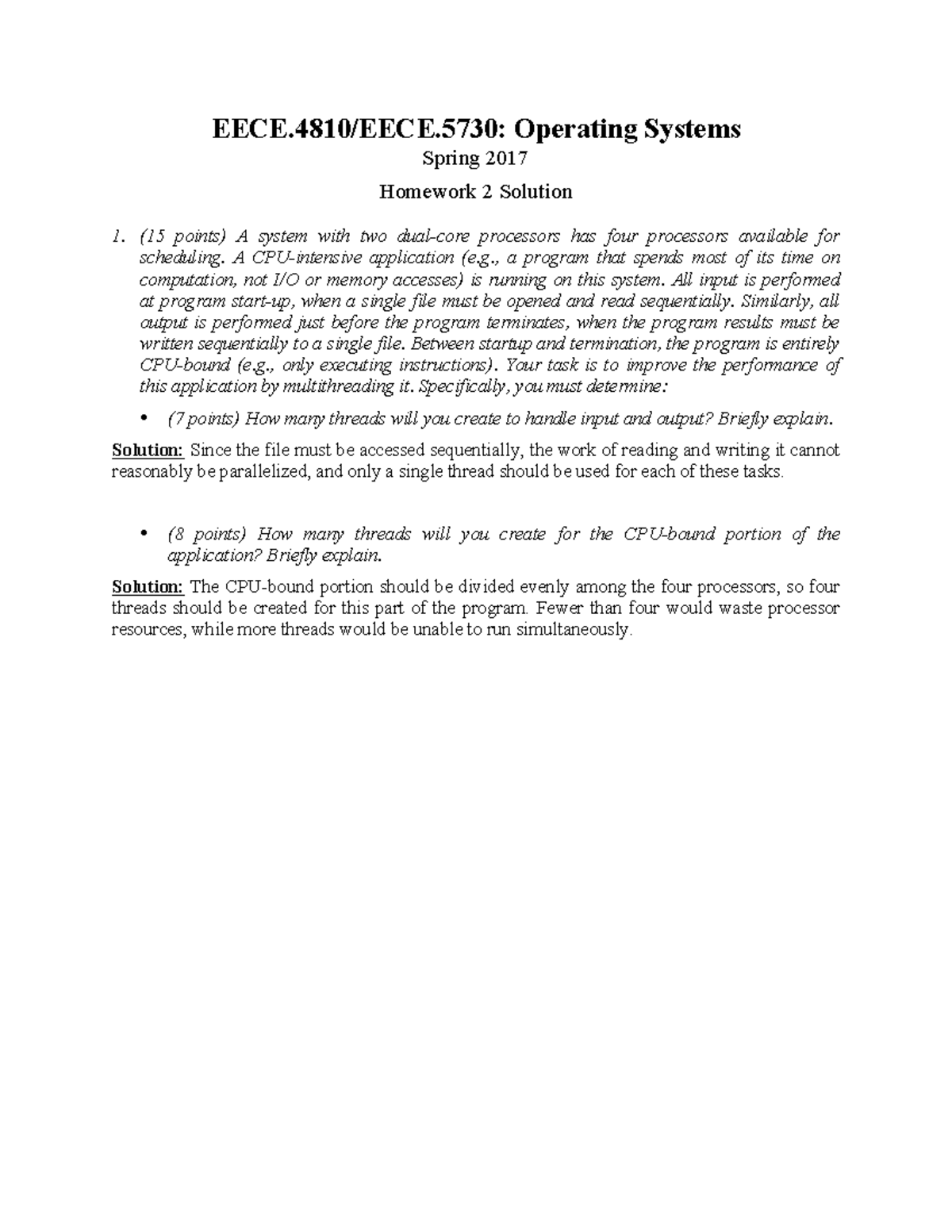 OSsp17 hw2 soln - EECE.4810/EECE: Operating Systems Spring 2017 ...