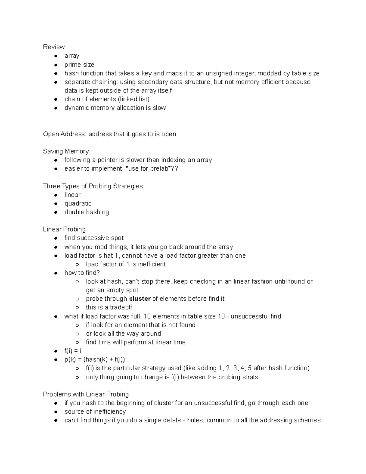 W8D3 More Hashes - CS 2150 as taught by Aaron Bloomfield - Review array ...