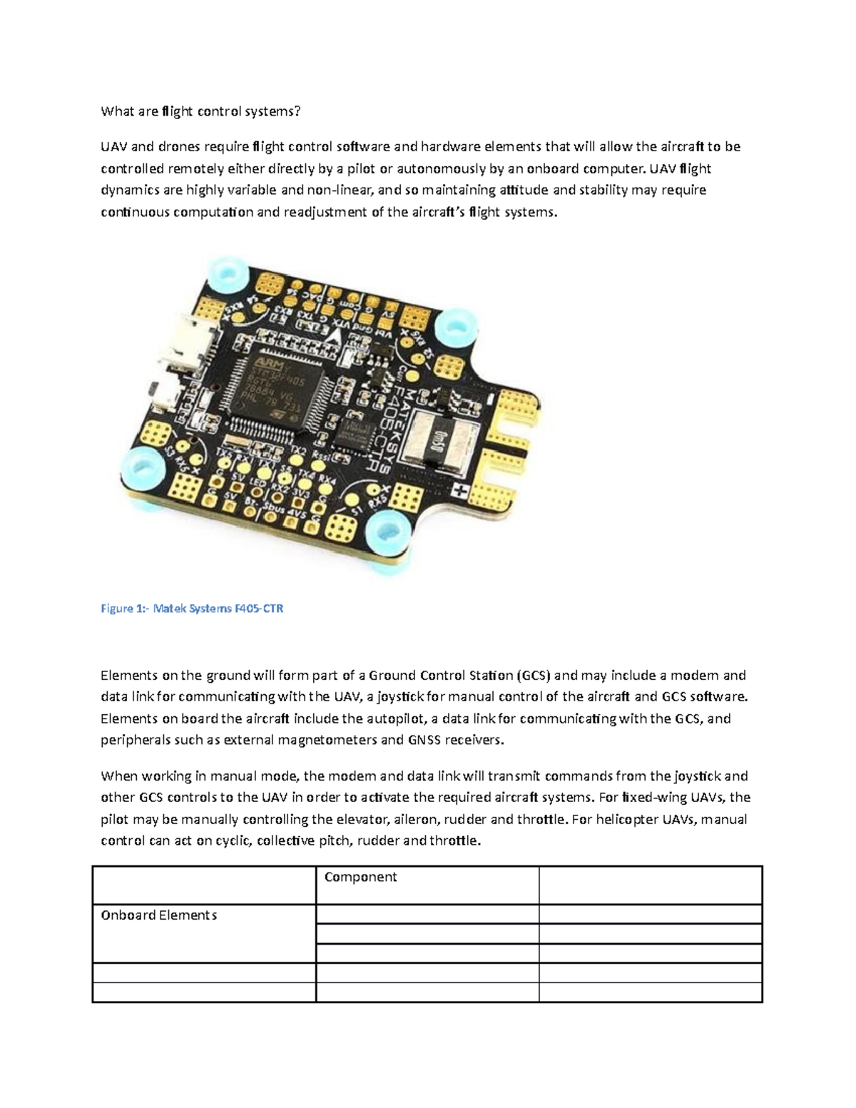 Drone Microprocessors (Autosaved) - What are flight control systems ...