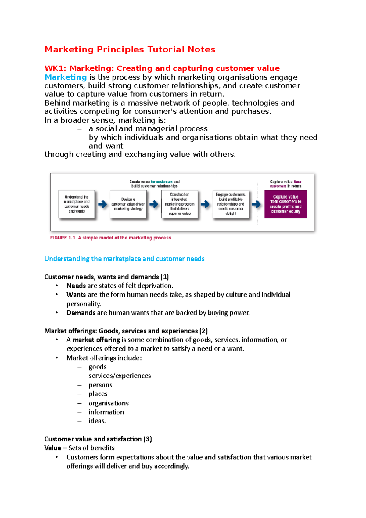 Marketing Principles TN - Marketing Principles Tutorial Notes WK1 ...