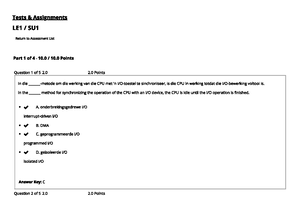 SU2 CPU Scheduling Memo - Tests & Assignments LE2 / SU2: CPU ...