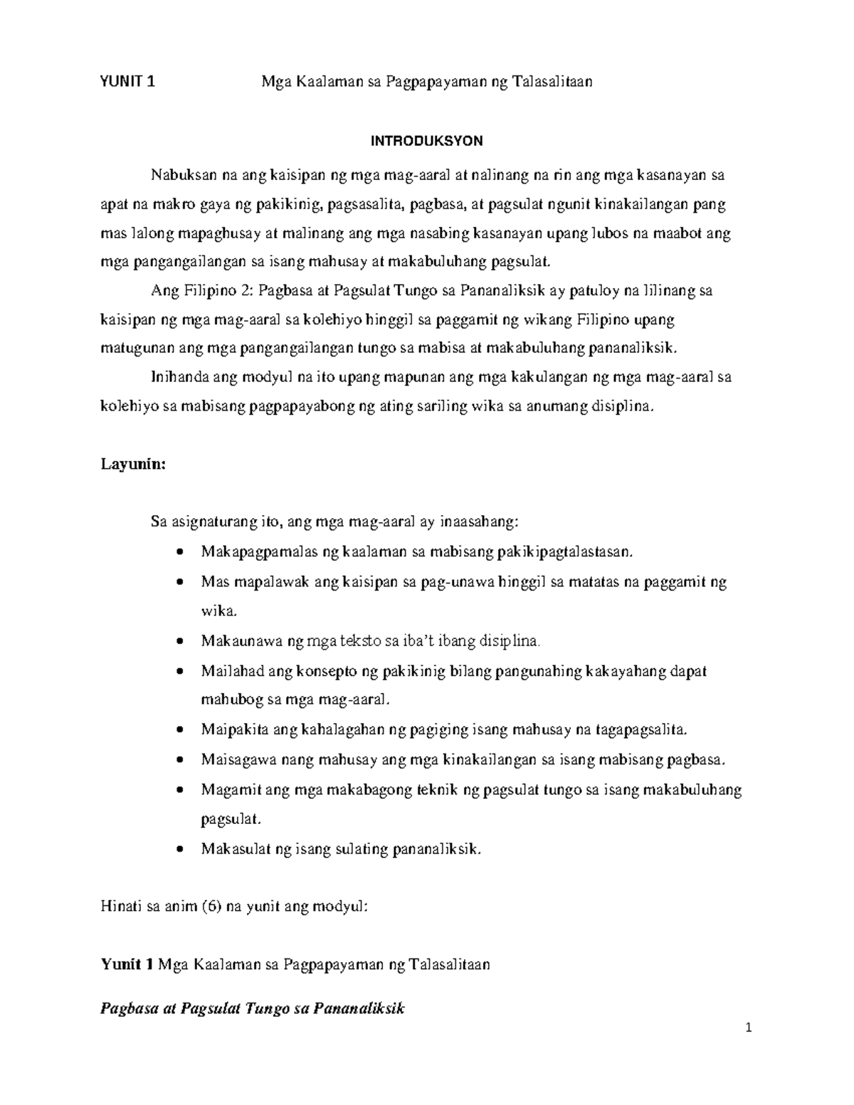 Pagbasa - Lecture Notes - Pagbasa at Pagsulat Tungo sa Pananaliksik ...
