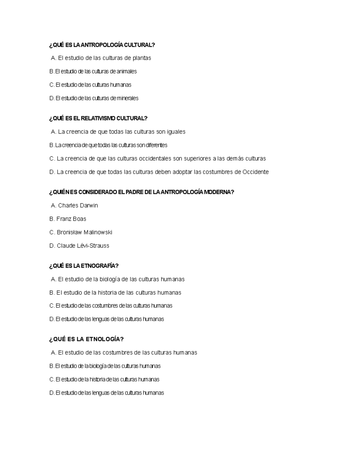 Preuba recuperaiva - hkhkj - ¿QUÉ ES LA ANTROPOLOGÍA CULTURAL? A. El ...