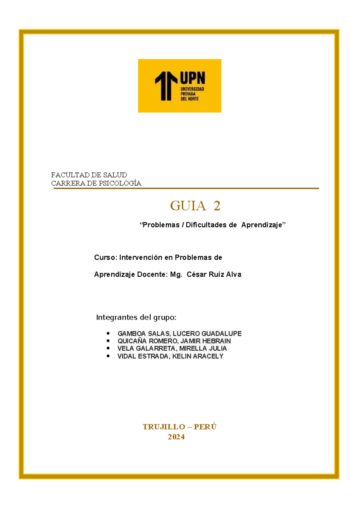Guía 2 IPA - Grupo 8° - Guía 2 INTERVENCIÓN DE PROBLEMAS DE APRENDIZAJE ...