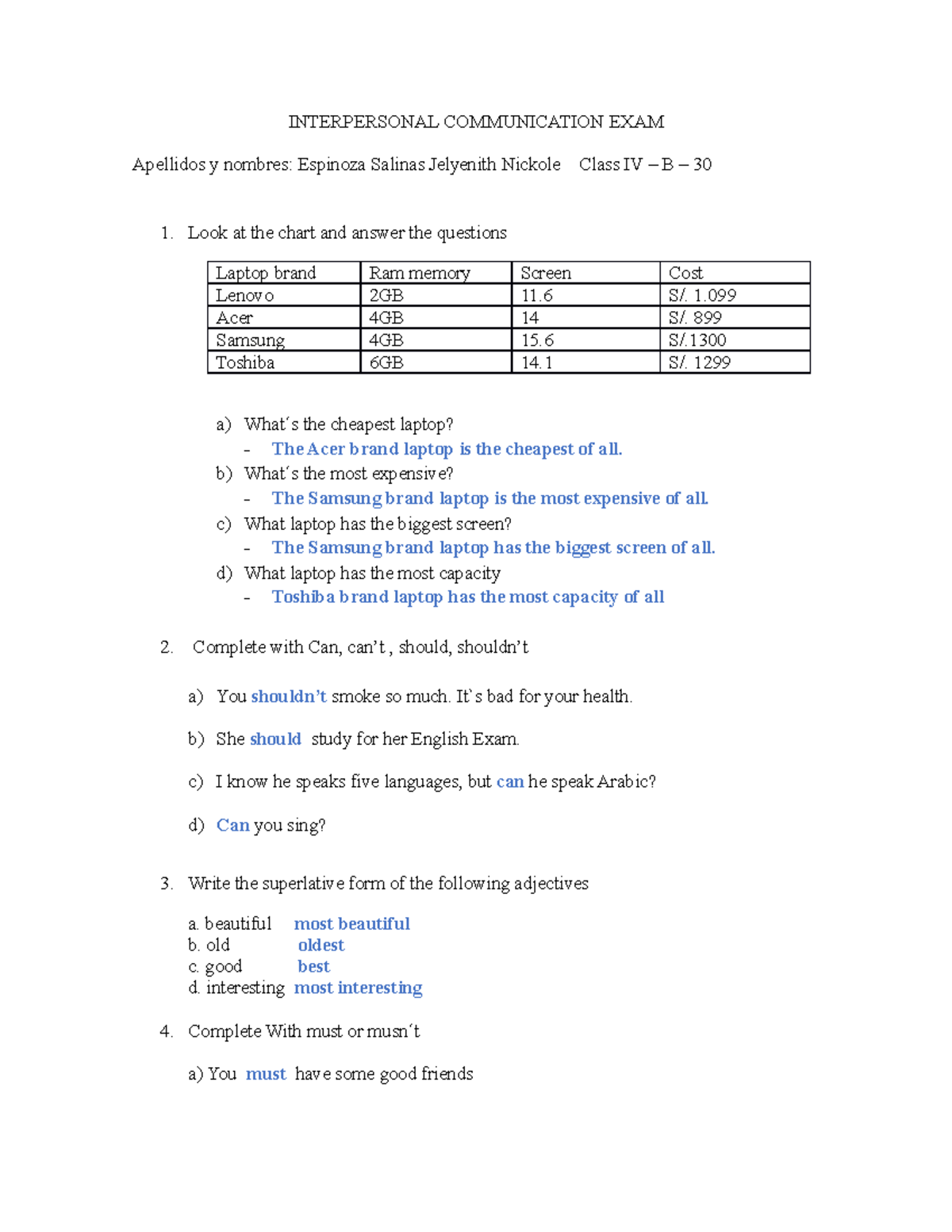 Interpersonal Adm Exam - copia - INTERPERSONAL COMMUNICATION EXAM ...