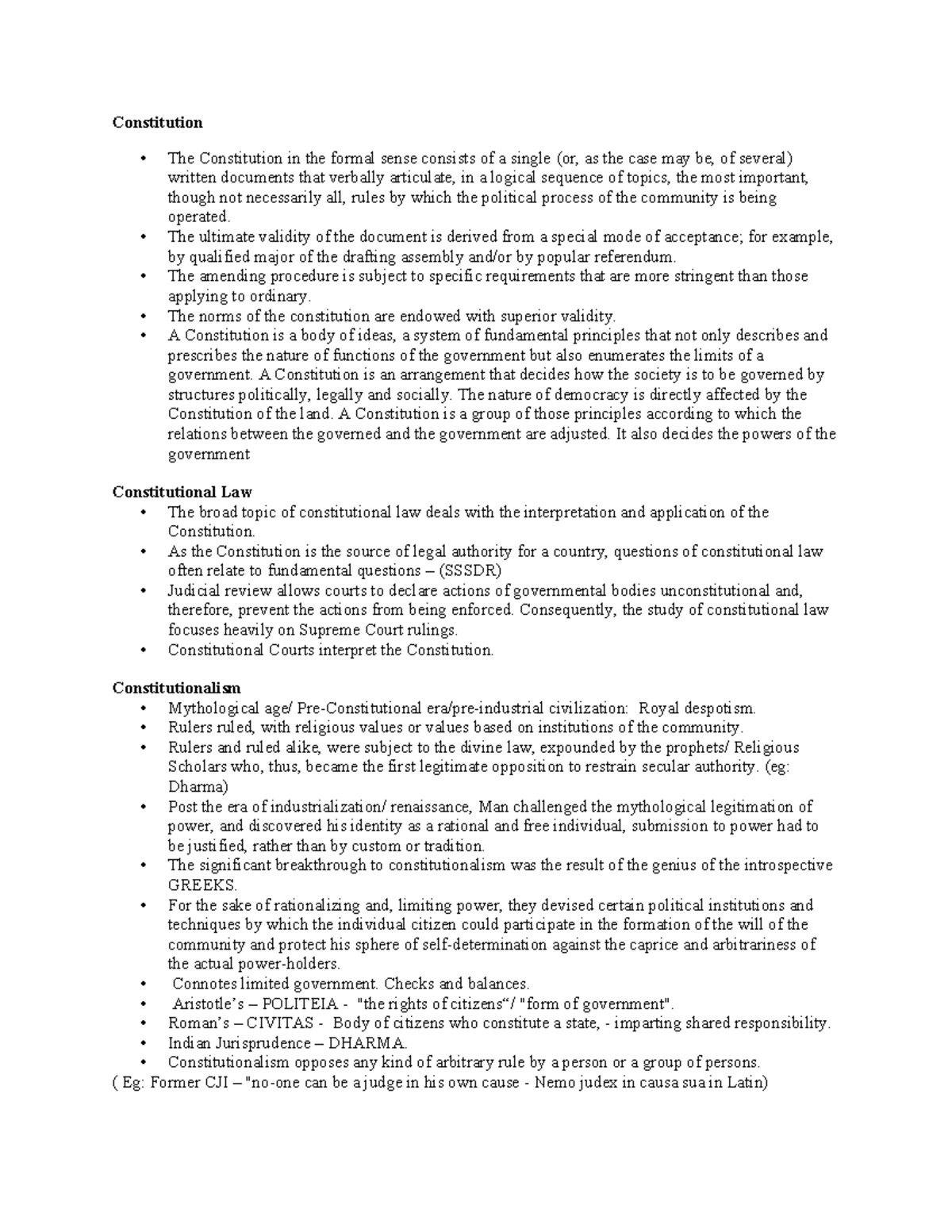 Constituional Law - Constitution - The Constitution in the formal sense ...
