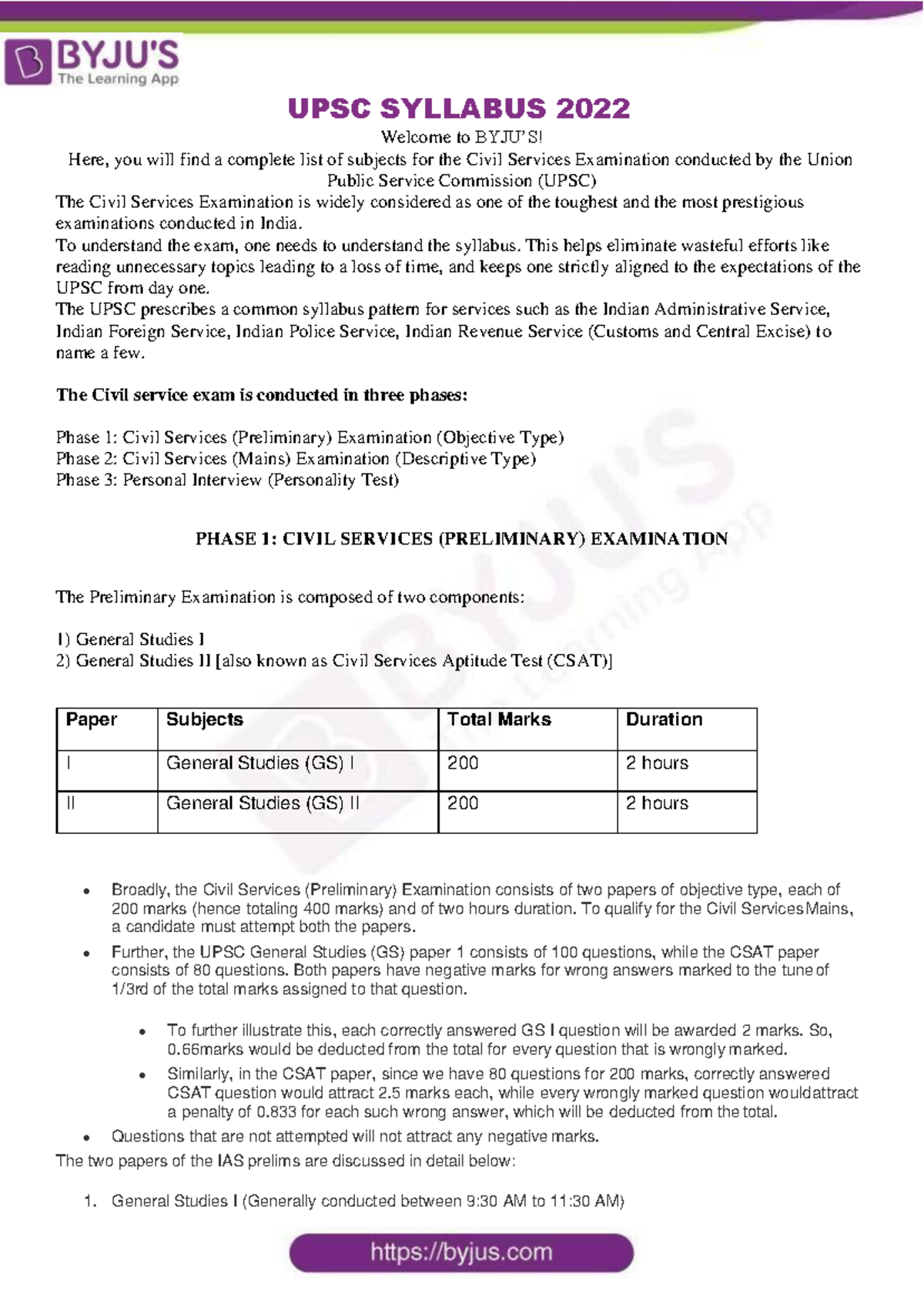 UPSC IAS Syllabus 2022 - UPSC SYLLABUS 202 2 Welcome to BYJU’S! Here ...