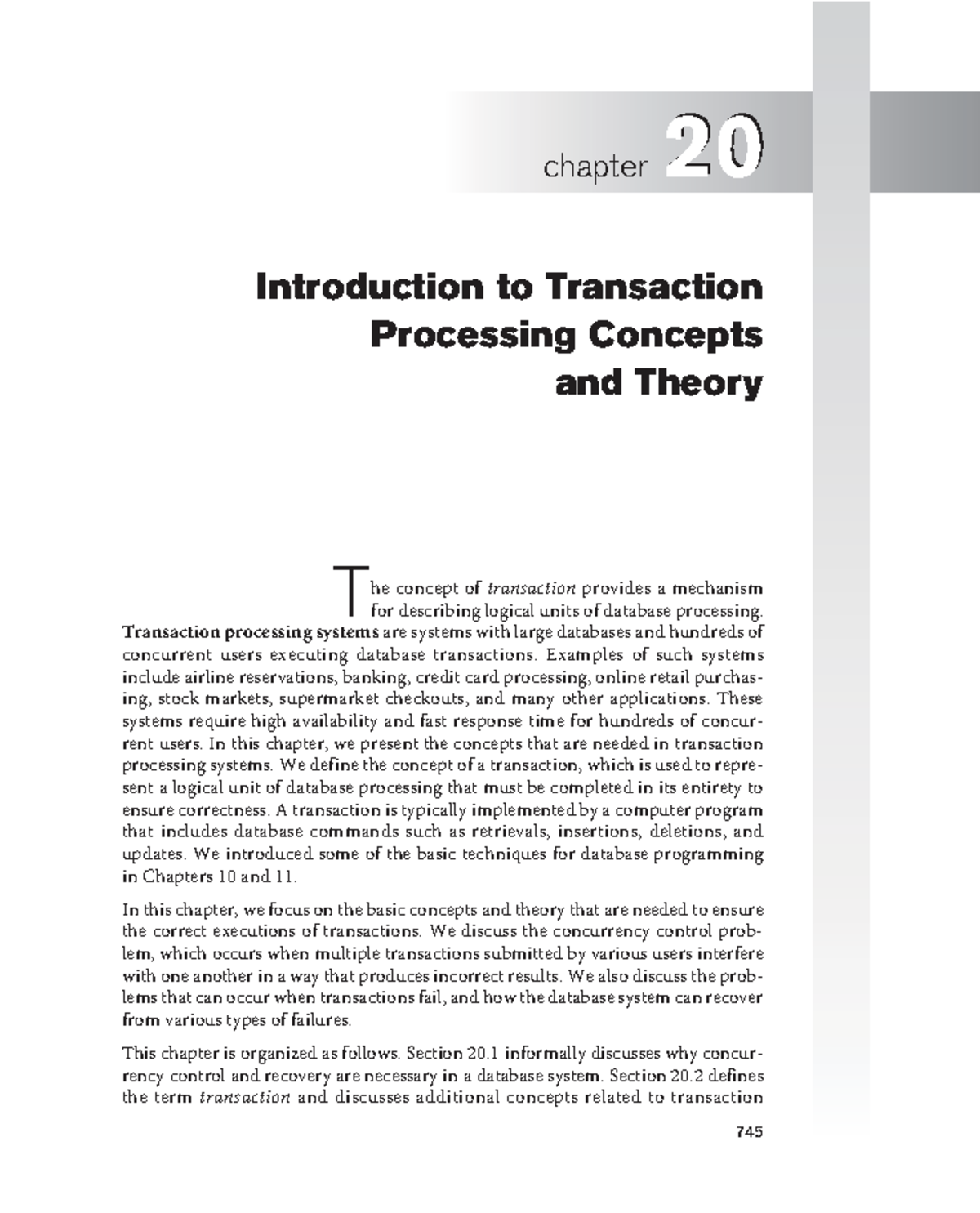 Fundamentals of Database Systems-Chapter 20 - 745 20 Introduction to Transaction Processing ...