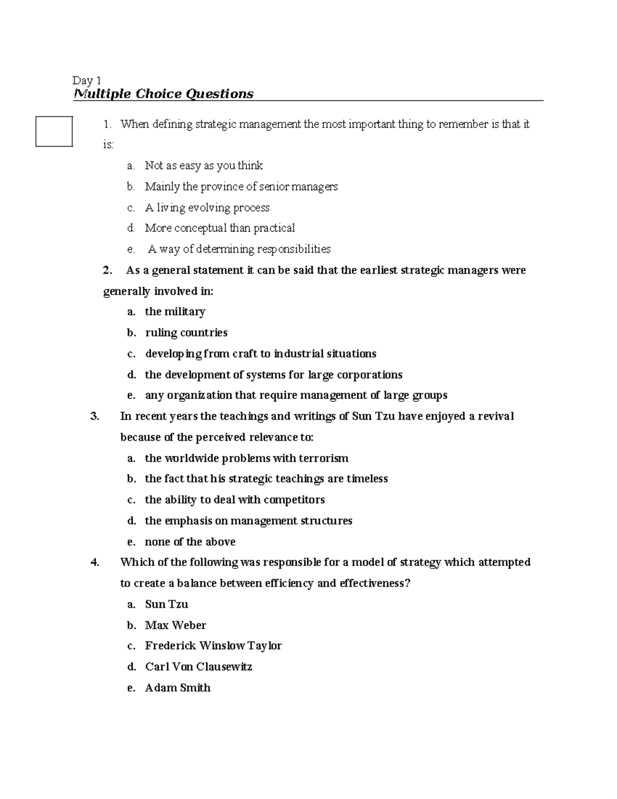 2.Multiple Choice Questions Ch 1 - Day 1 Multiple Choice Questions 1 ...