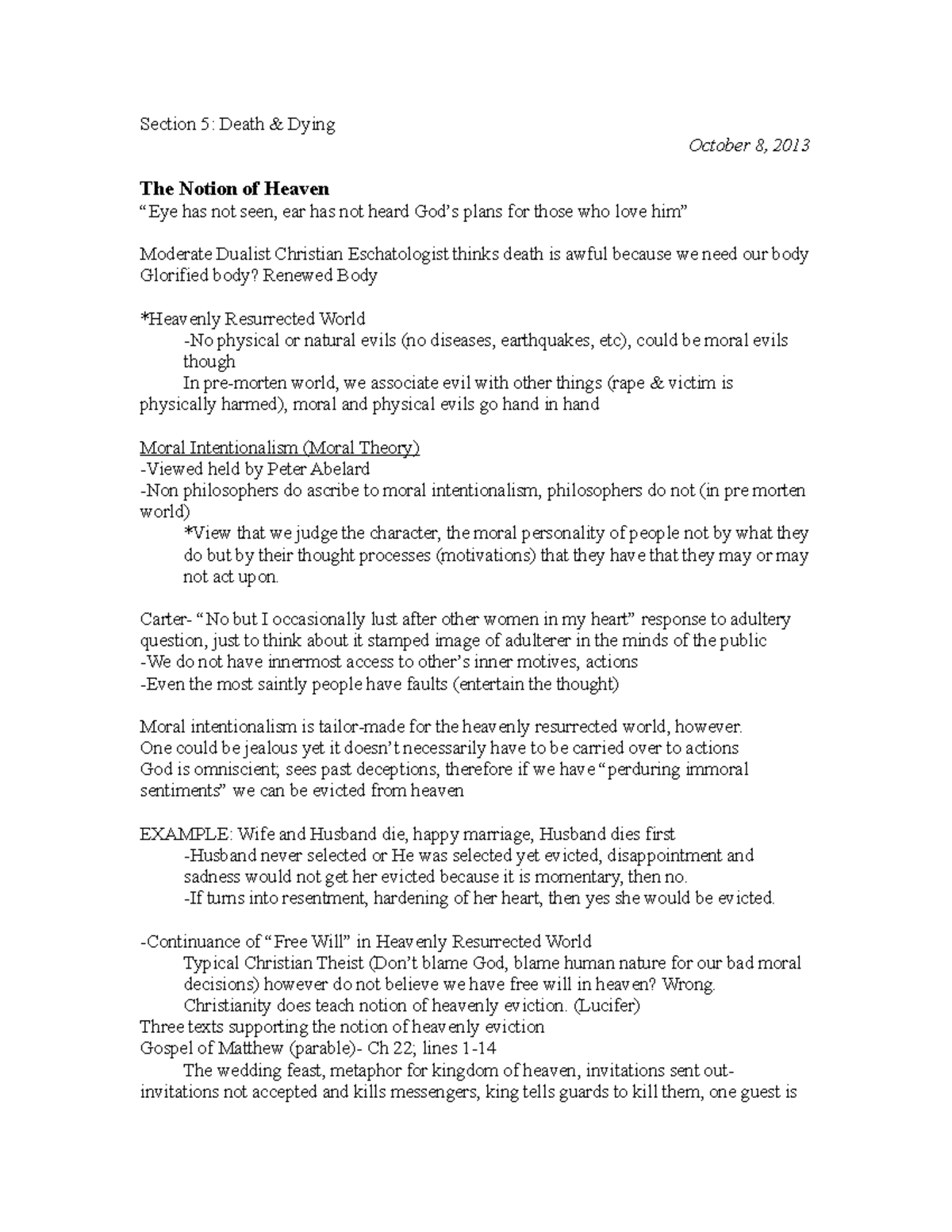 Section 5 Death and Dying - Section 5: Death & Dying October 8, 2013 ...