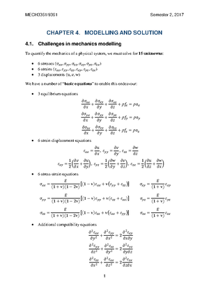 Lecture 19-20 - Chapter 7 Finite Element Method MECH3361/9361 Mechanics ...