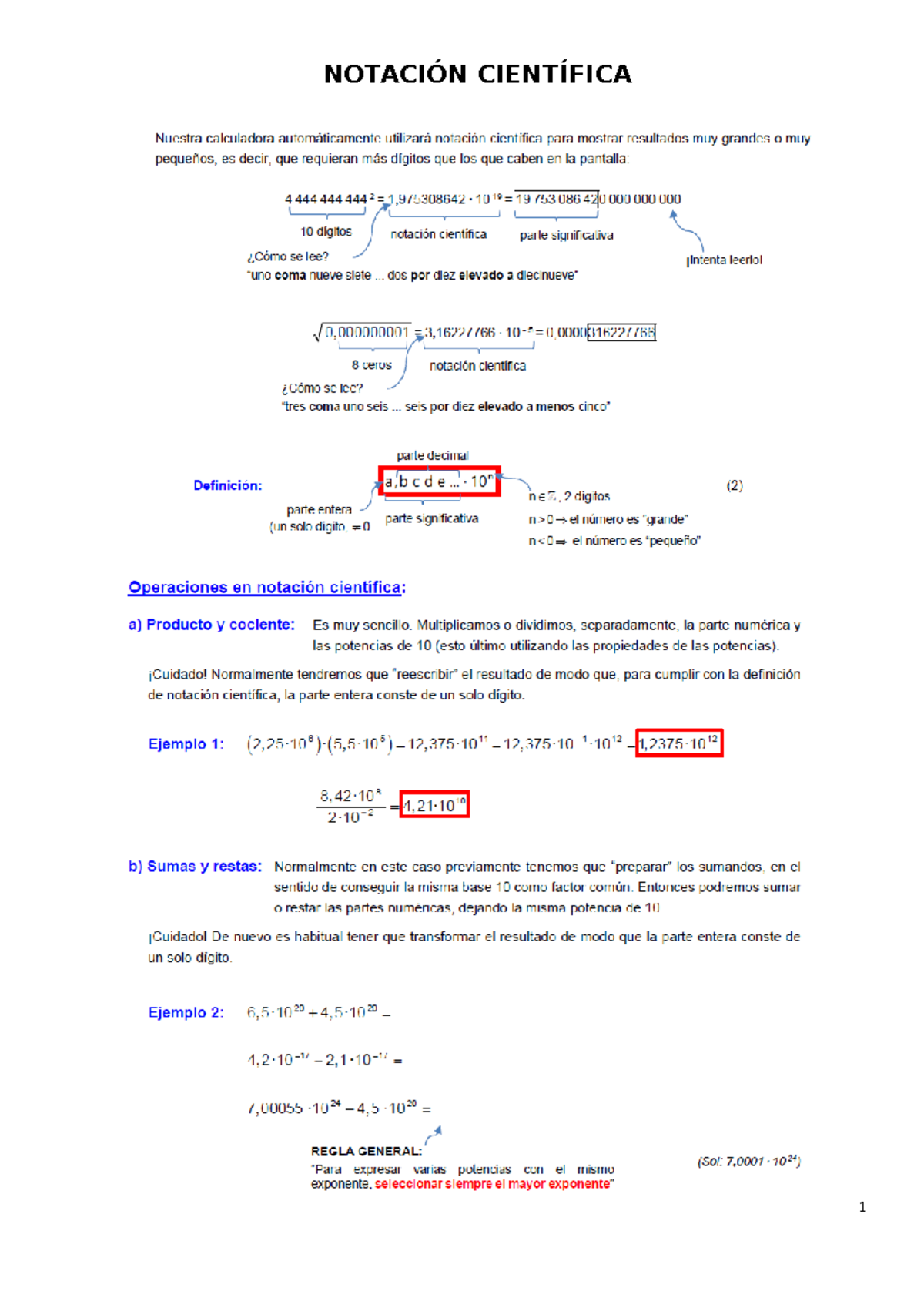 Apuntes Notación Científica - matematicas - NOTACIÓN CIENTÍFICA ...