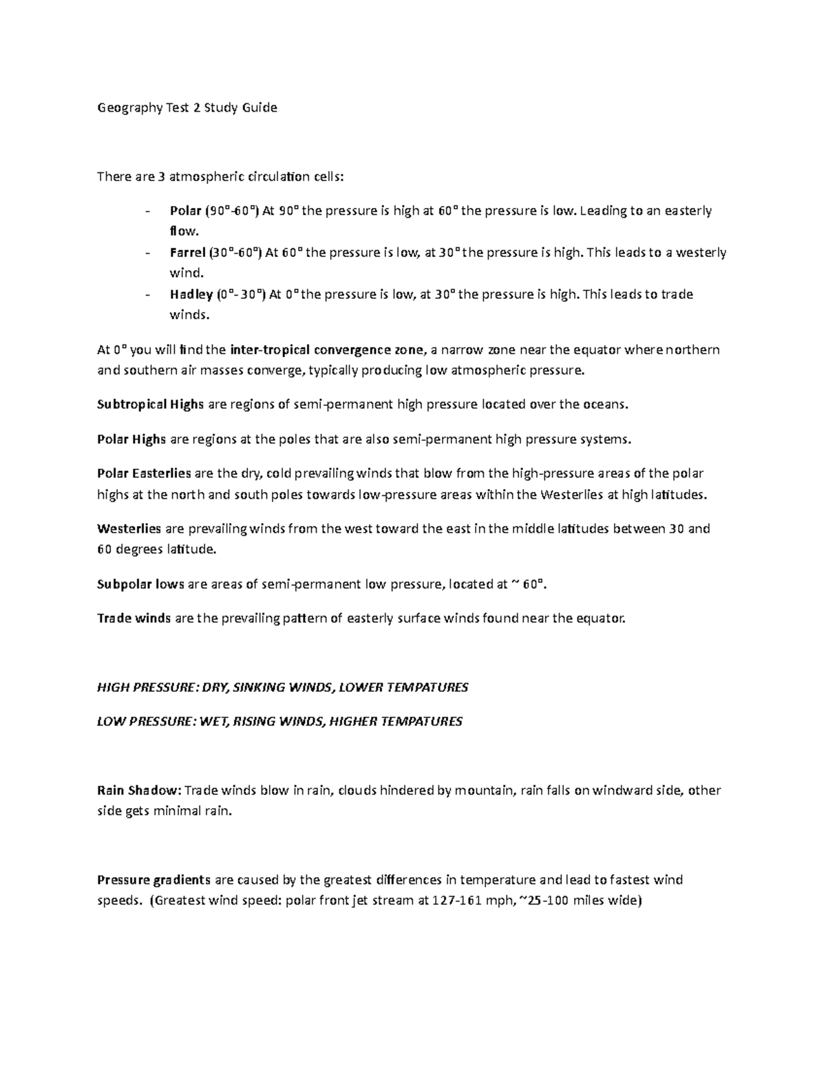 Study guide second geography test - Geography Test 2 Study Guide There ...