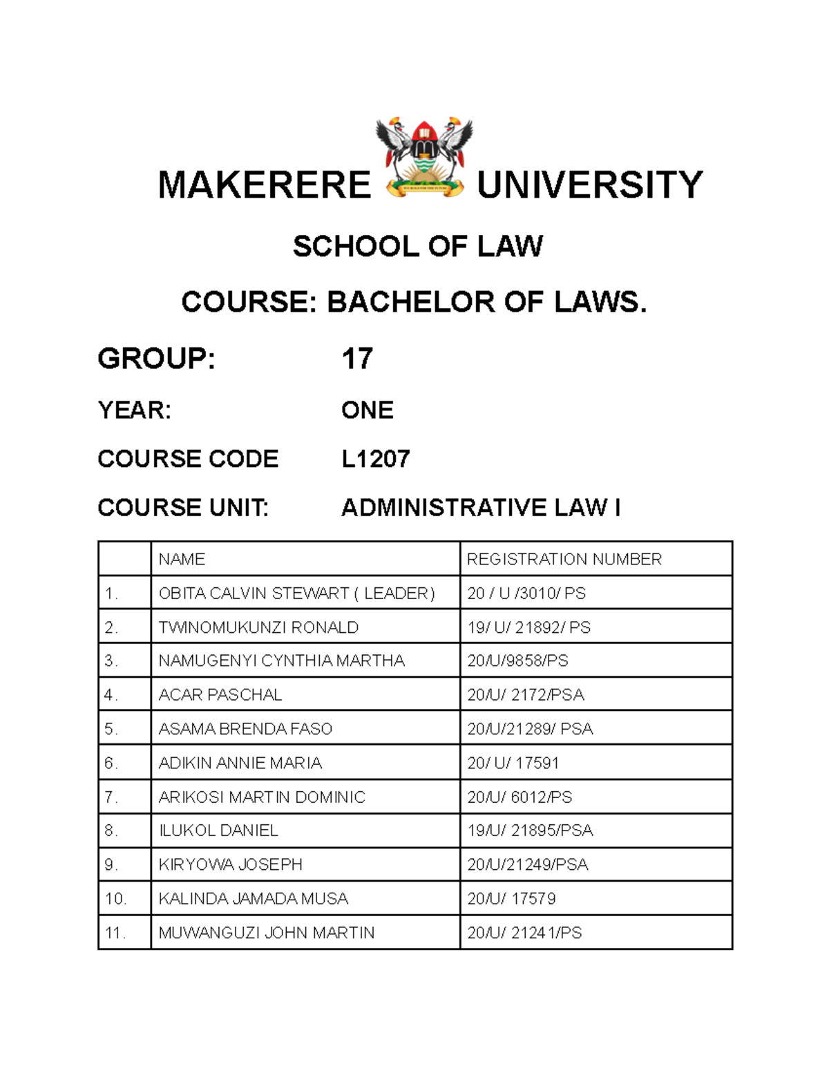 Tribunals - MAKERERE UNIVERSITY SCHOOL OF LAW COURSE: BACHELOR OF LAWS ...