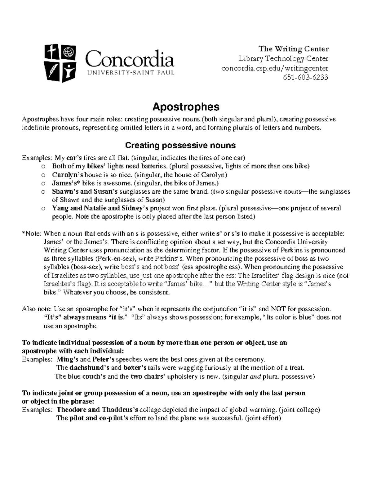 Apostrophes - In person taken College English notes/ practice. - The ...