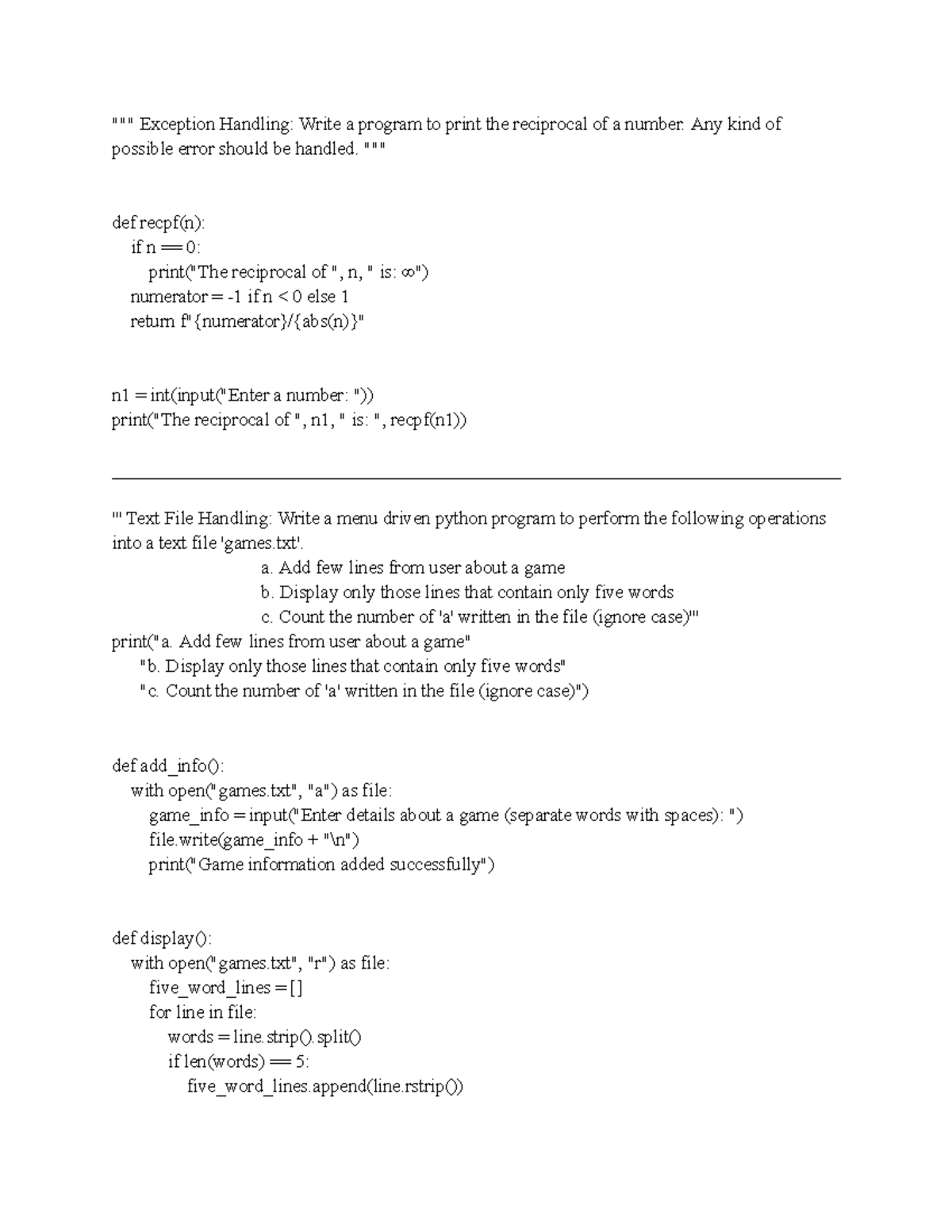 Cmpjuly - ‎‎‎‎‎‎‎‎‎‎‎‎‎‎‎‎‎‎‎‎ - """ Exception Handling: Write a ...