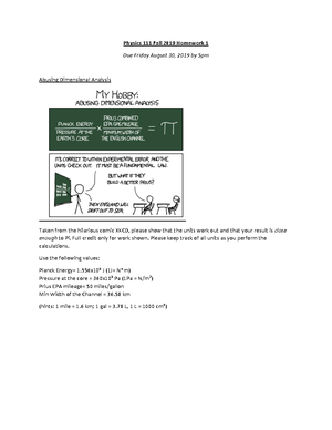 Physics 111 Fall 2019 Homework 2 Solutions - PHYS111 - Studocu
