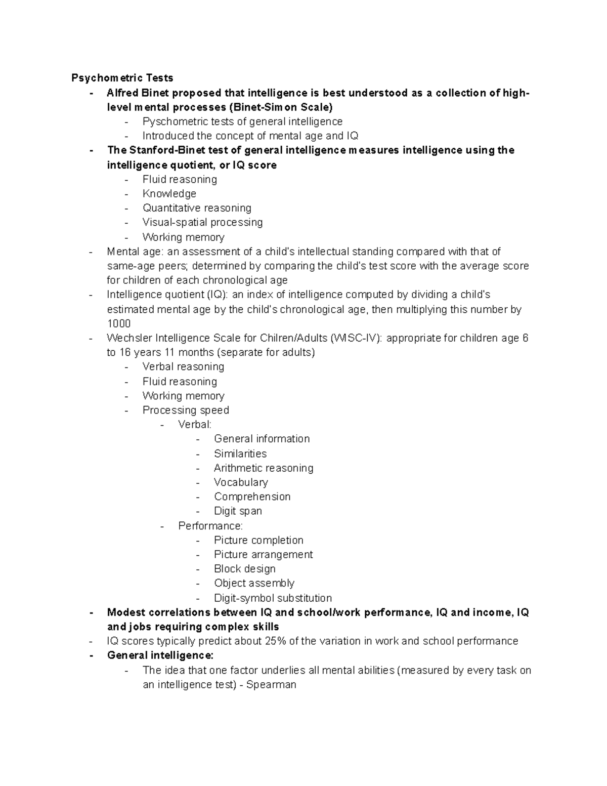 Psych 201 Lecture 17 Psychometirc Tests - Psychometric Tests - Alfred ...