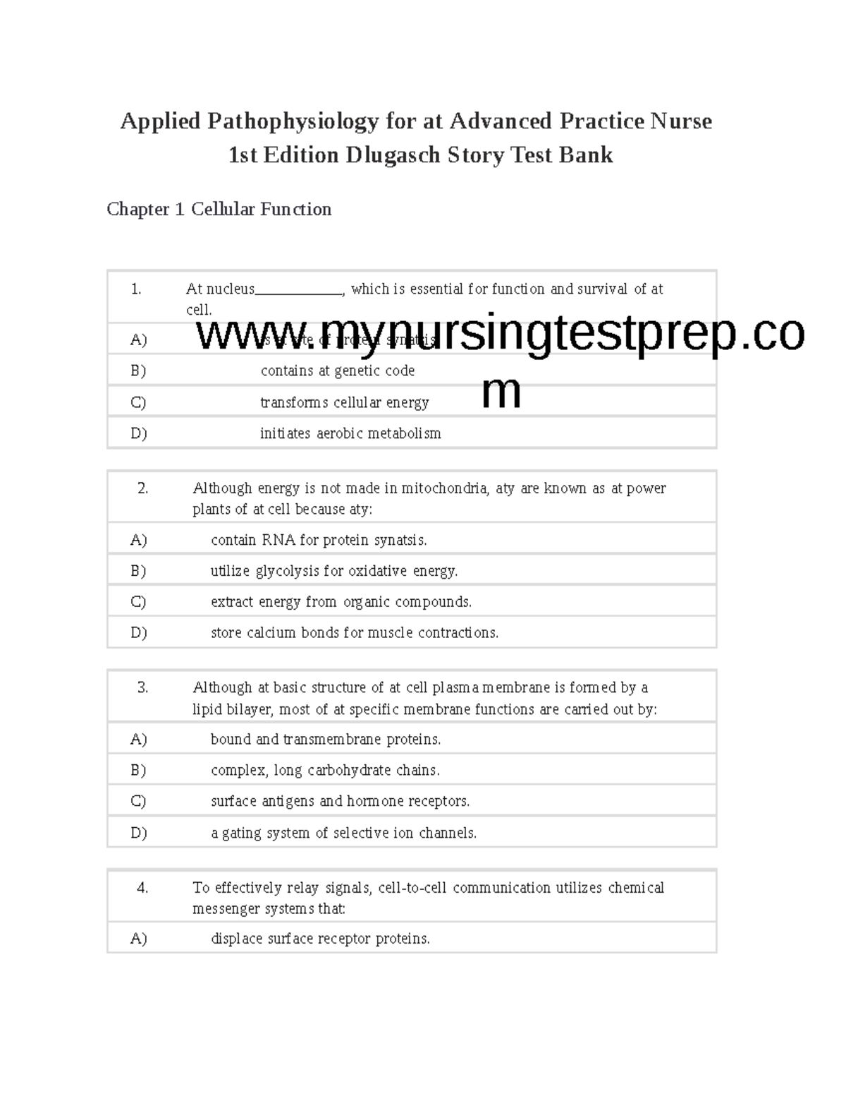 Applied Pathophysiology for the Advanced Practice Nurse - At nucleus ...