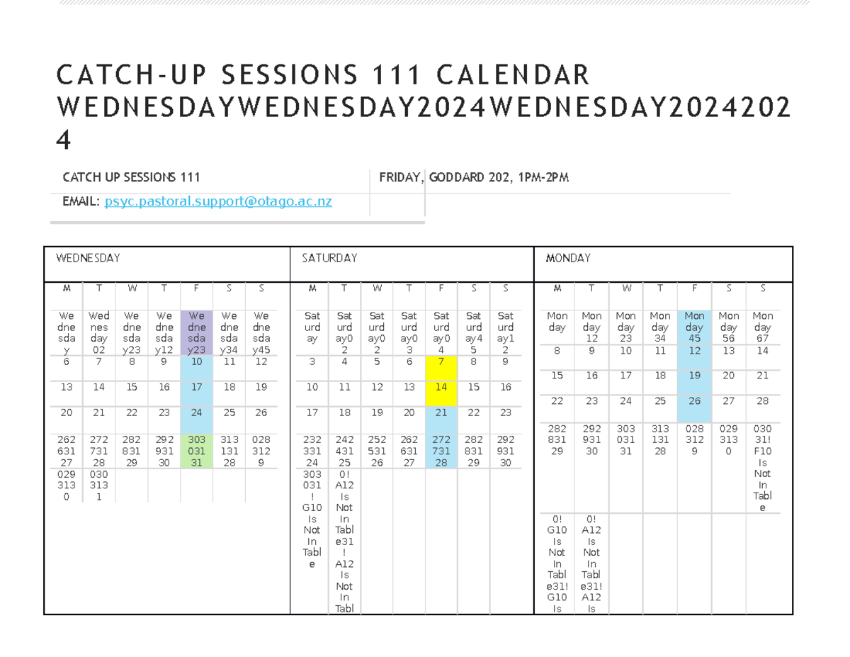 Catch up Calendar 111 - C A T C H - U P S E S S I O N S 1 1 1 C A L E N ...