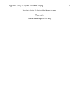 MAT 240 Project Two Wayne Miller - Report: Regional vs. National ...