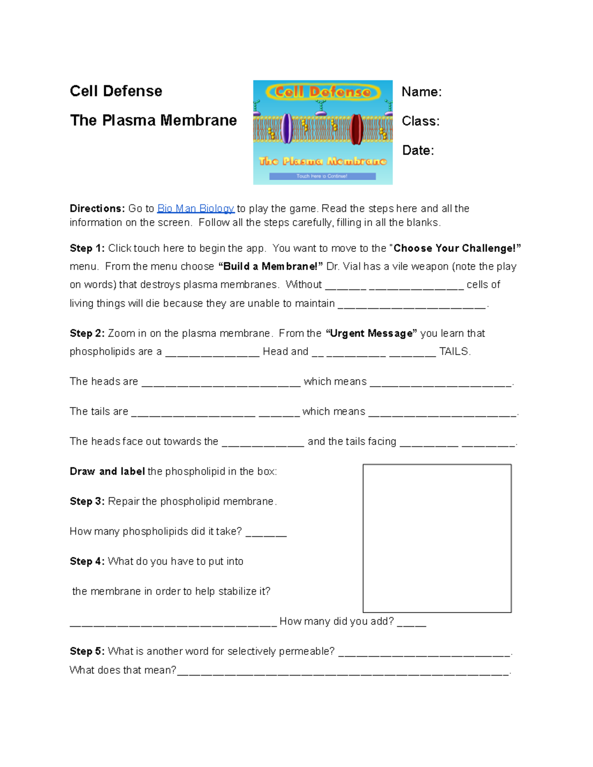 Cell Defense The Plasma Membrane - Read the steps here and all the ...
