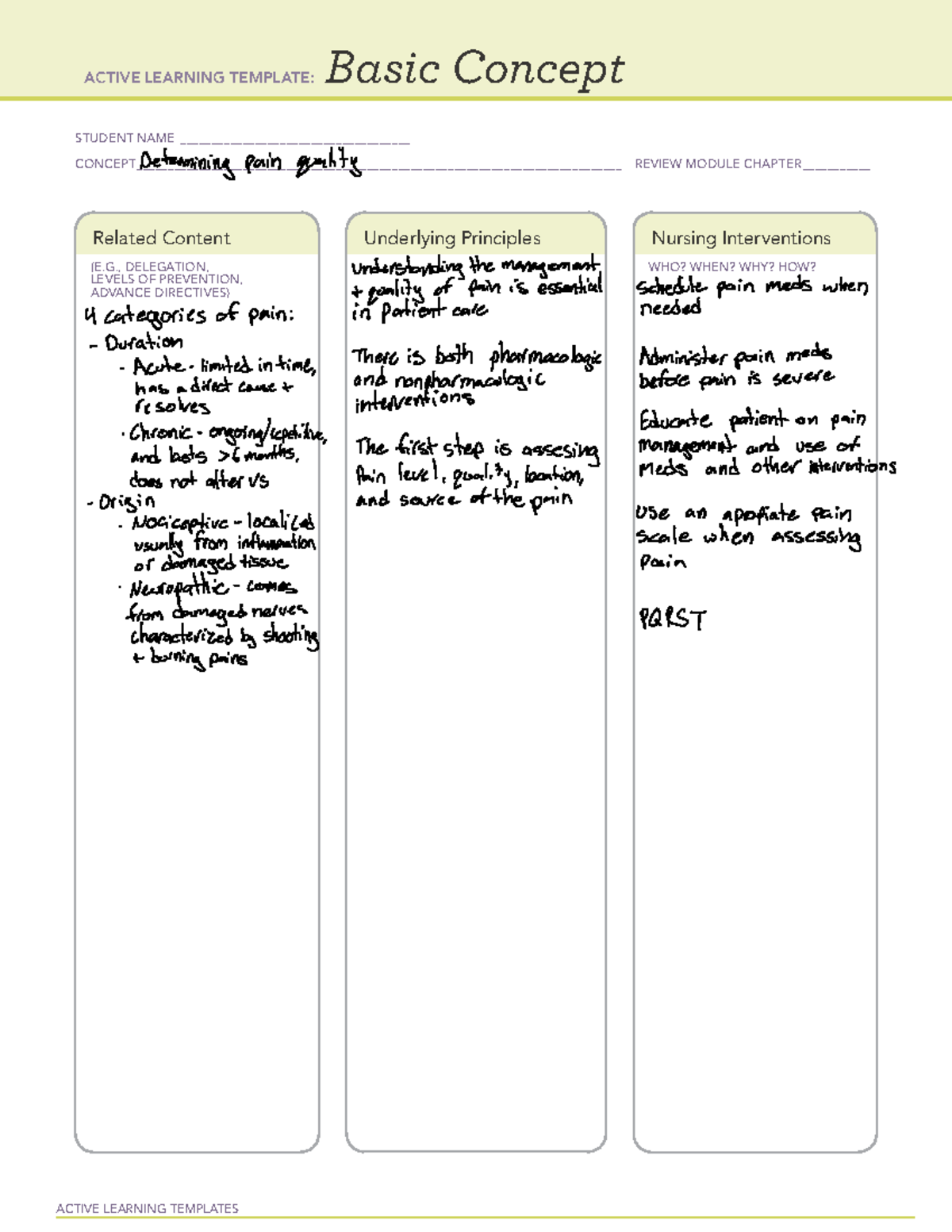 Peds Remediation 3 - ACTIVE LEARNING TEMPLATES Basic Concept STUDENT ...