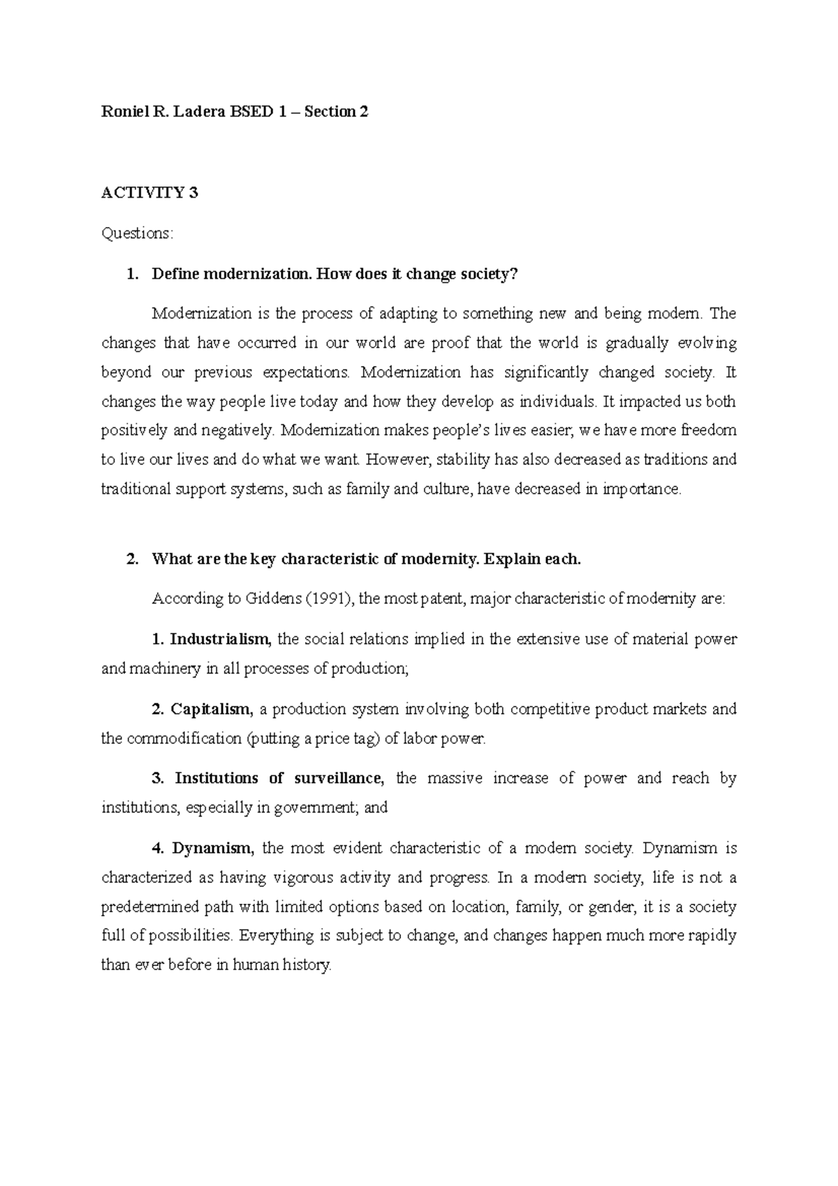 Activity 3 - hdhdhdh - Roniel R. Ladera BSED 1 – Section 2 ACTIVITY 3 ...