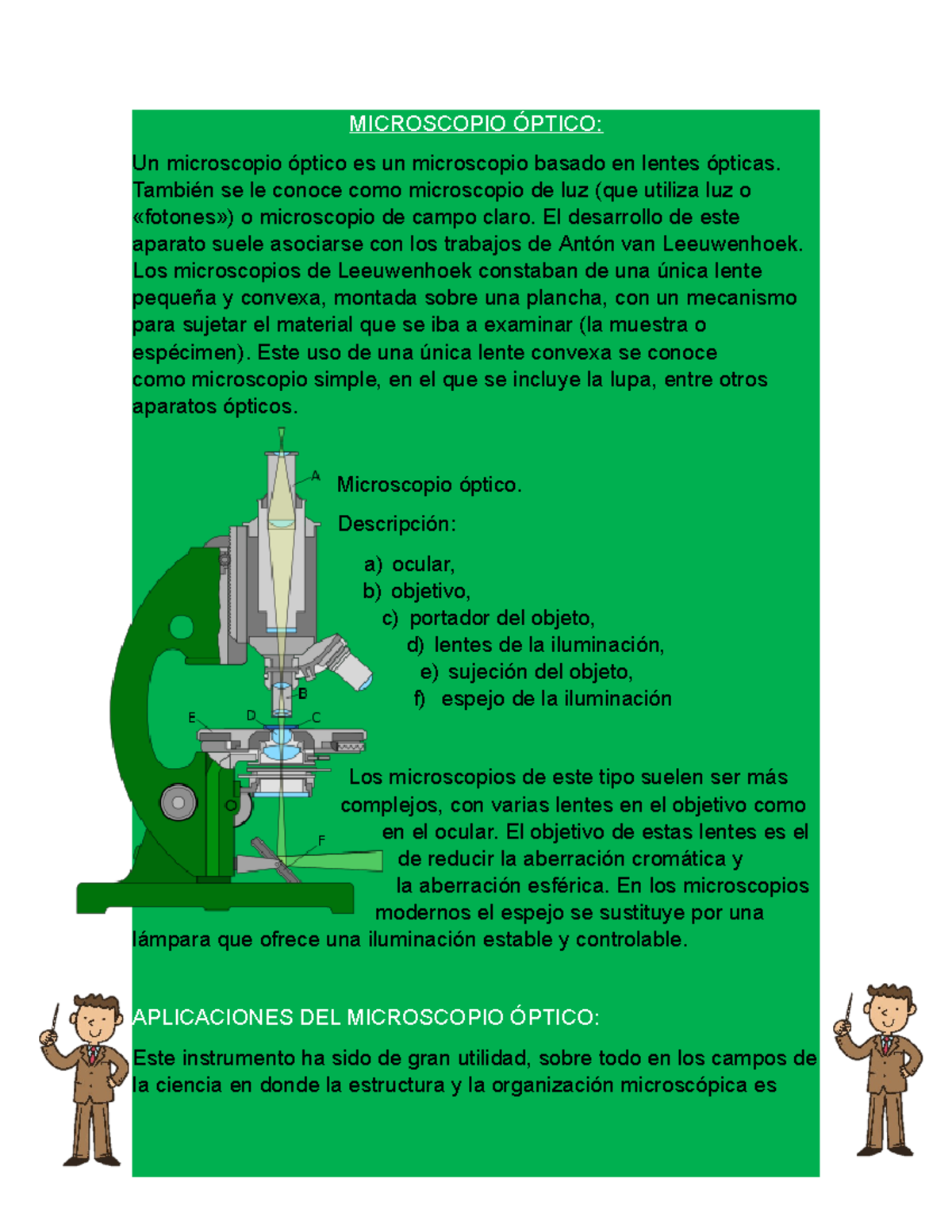 Microscopio Óptico - MICROSCOPIO ÓPTICO: Un microscopio óptico es un ...