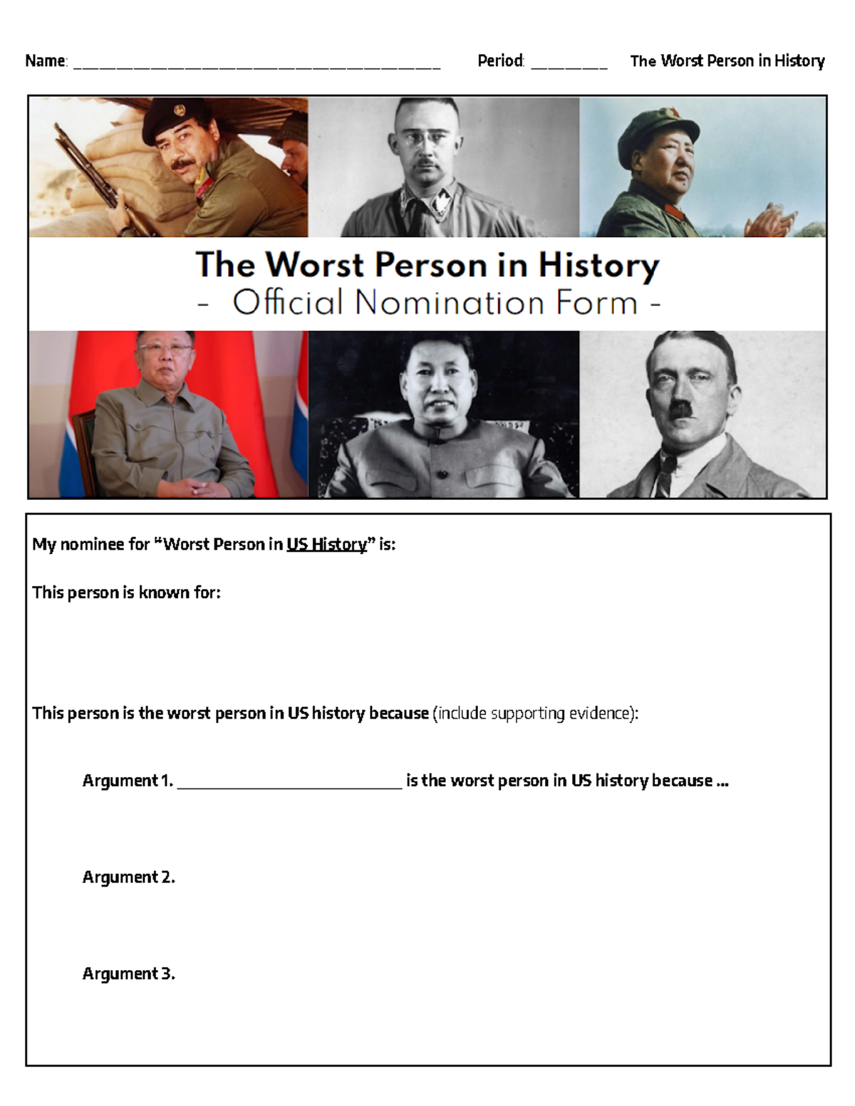 Worstperson Ushistory - My nominee for “Worst Person in US History” is ...