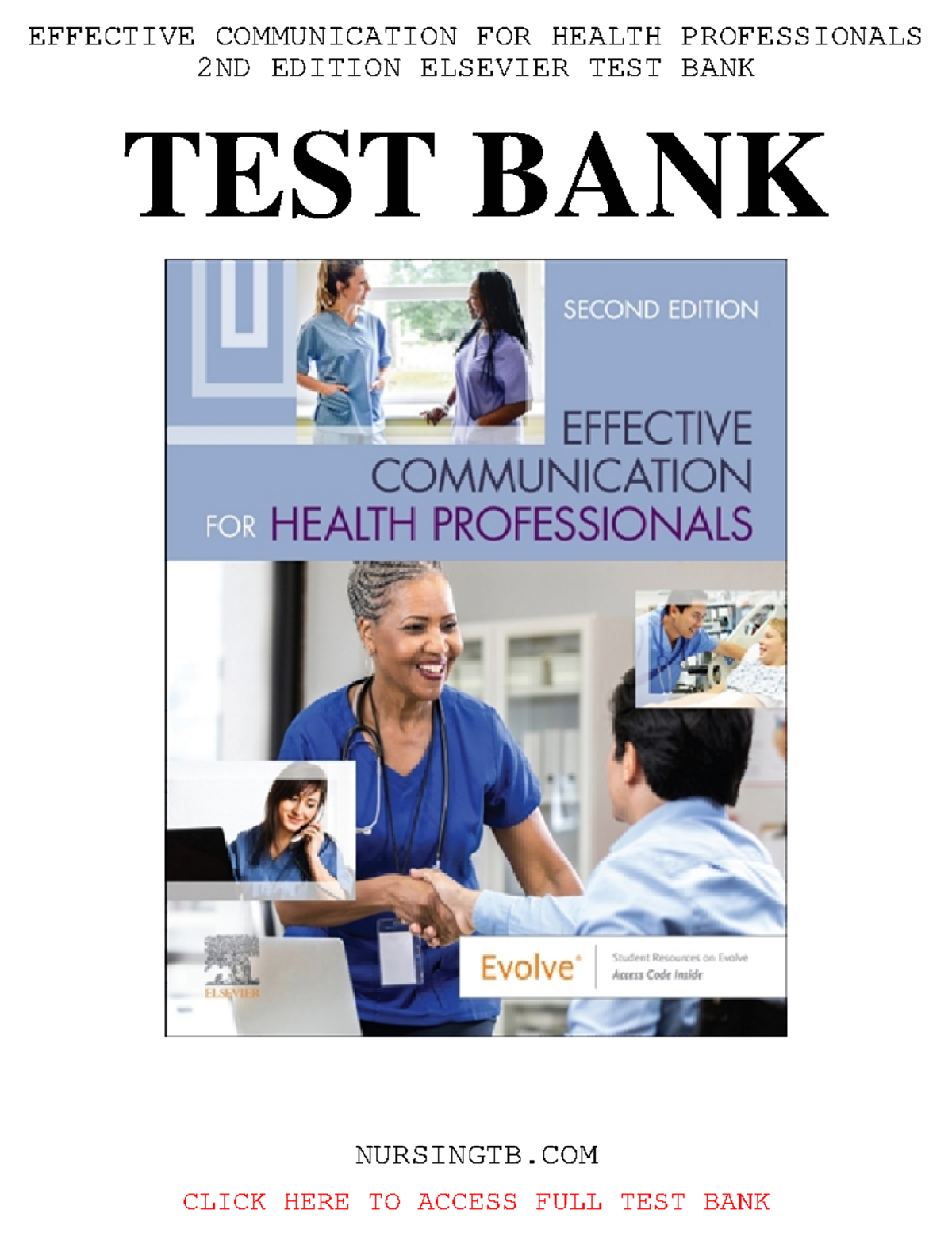 440590401 Effective Communication Health Professionals 2nd Elsevier ...