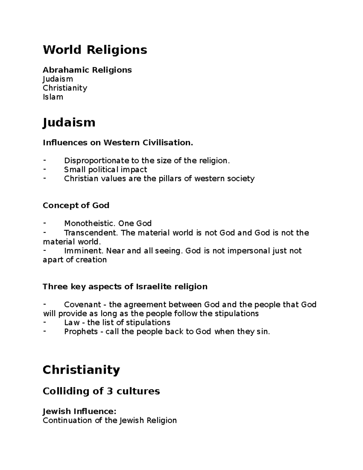 World Religions - Chpater 4-6 - World Religions Abrahamic Religions ...