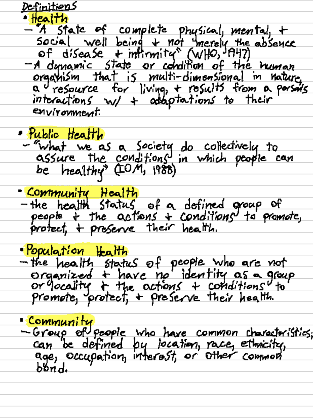 Community Health Issues chapter 1 - Definitions Health State of ...