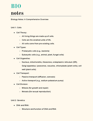 UCSP 4 - Notes - General Biology - Studocu