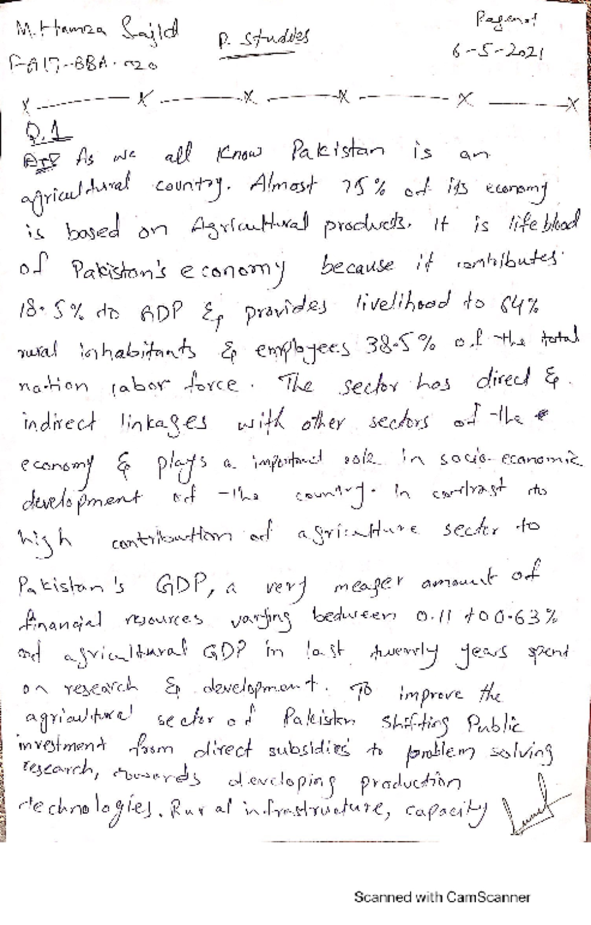 Hamza sajid 020 ps - Pak studies assignment no 1 you can easily take help from - Pakistan ...