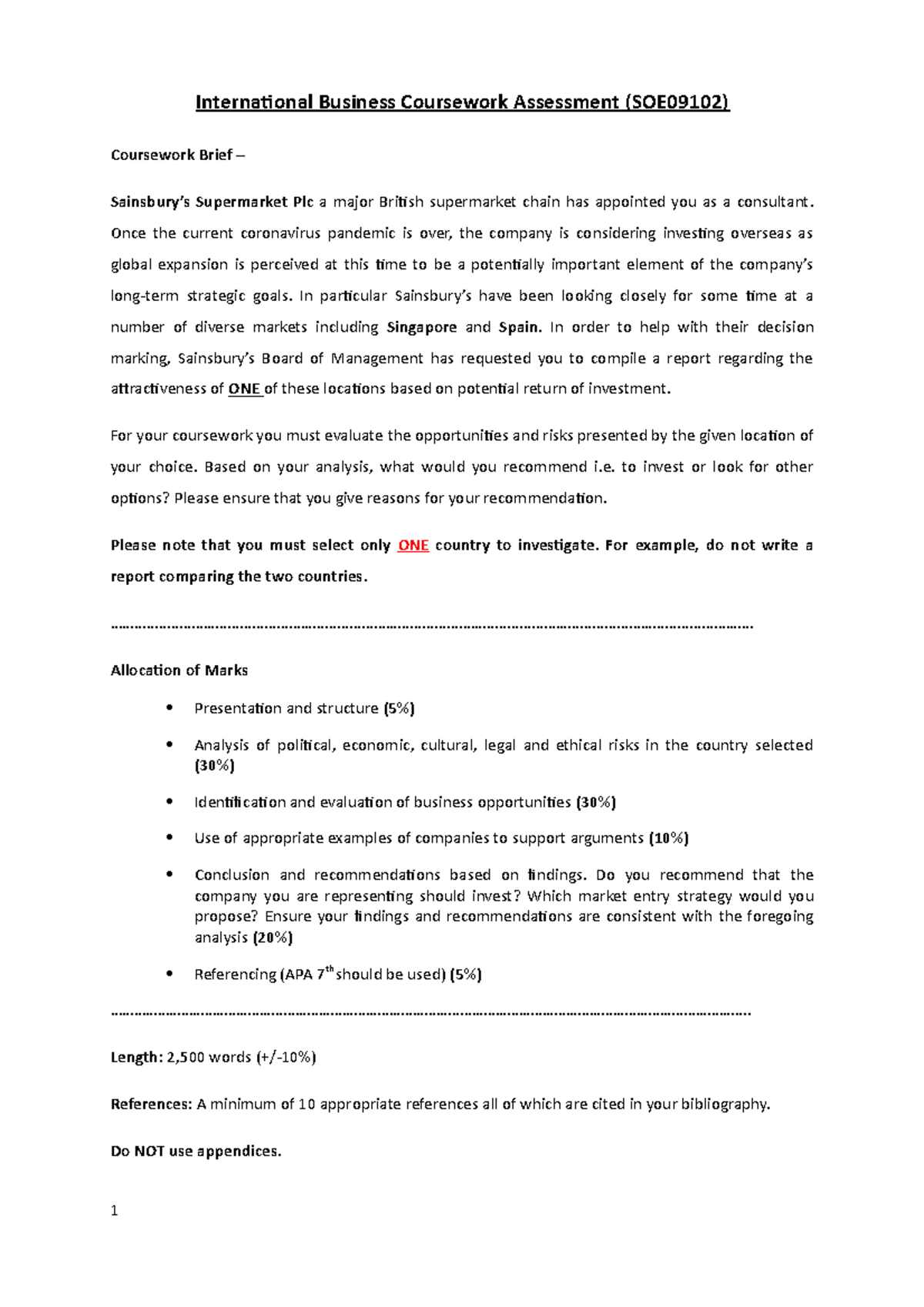 Coursework Assignment Guidance Notes 22-23 - International Business ...