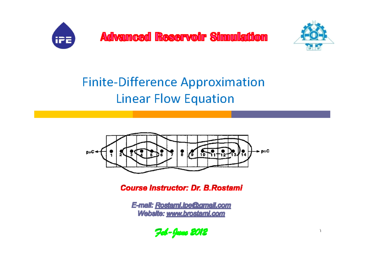 ARS1203 - Lecture notes 4 - Finite-Difference Approximation Linear Flow ...