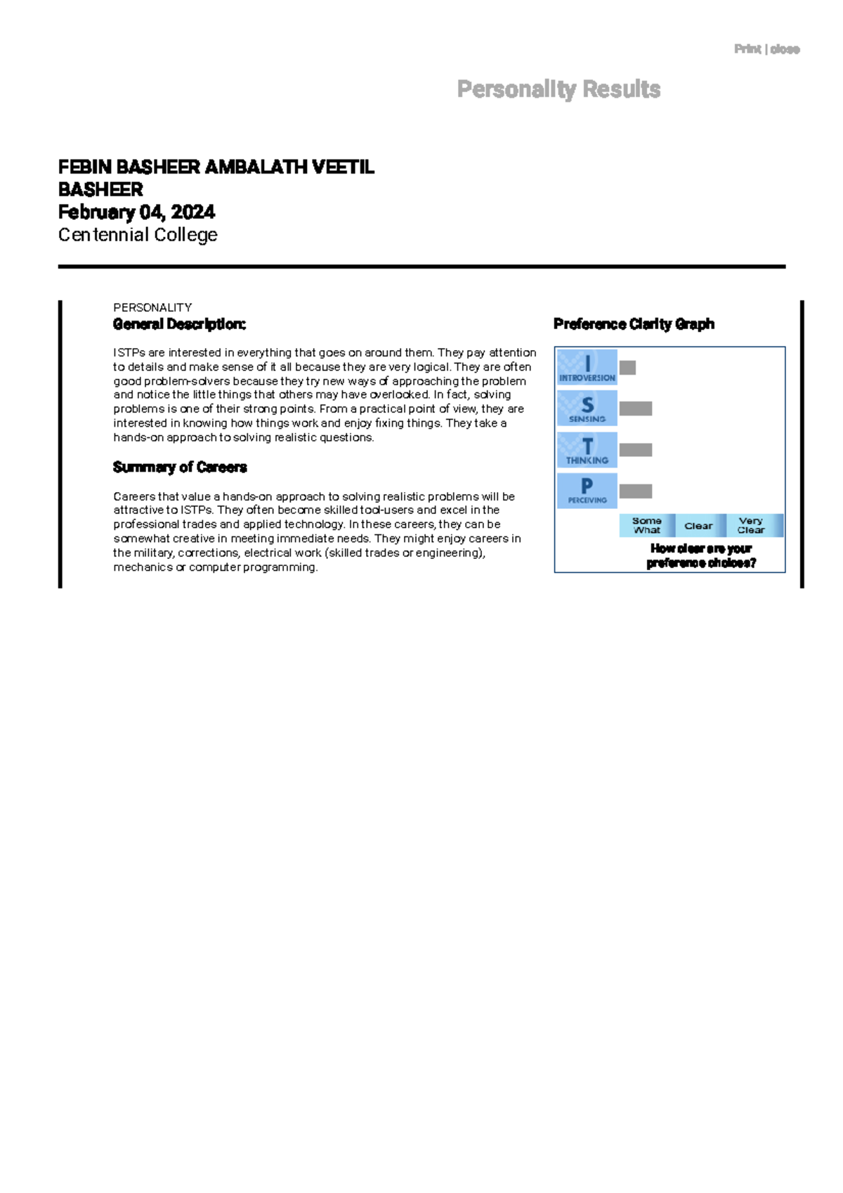 Type Focus - Personality Results - FEBIN BASHEER AMBALATH VEETIL ...