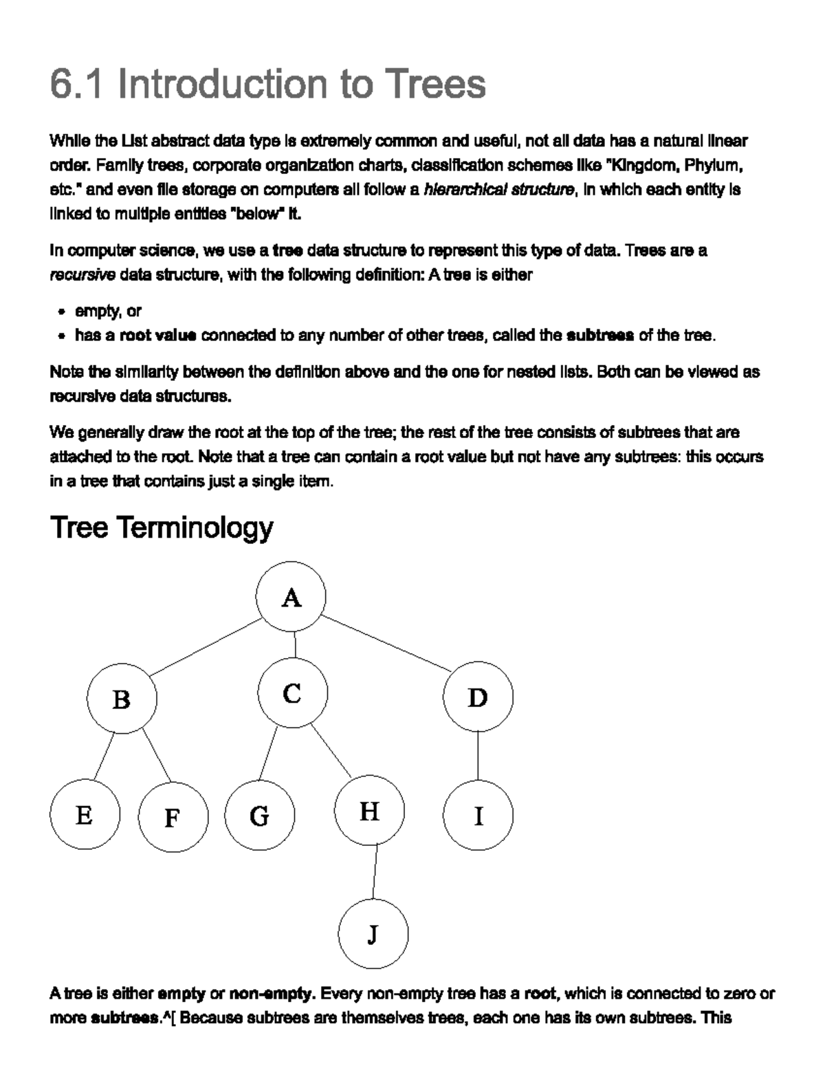 6.1 trees - Csc148H1 - Studocu