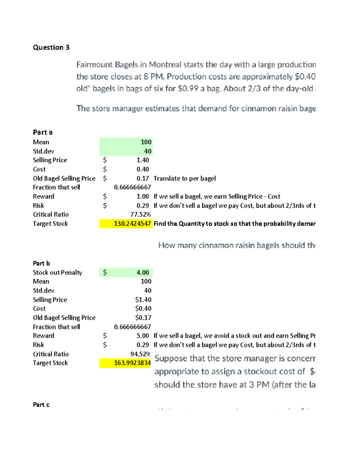 IE 3103 Practice Exam Solutions - Question 3 Part a Mean 100 Std 40 ...