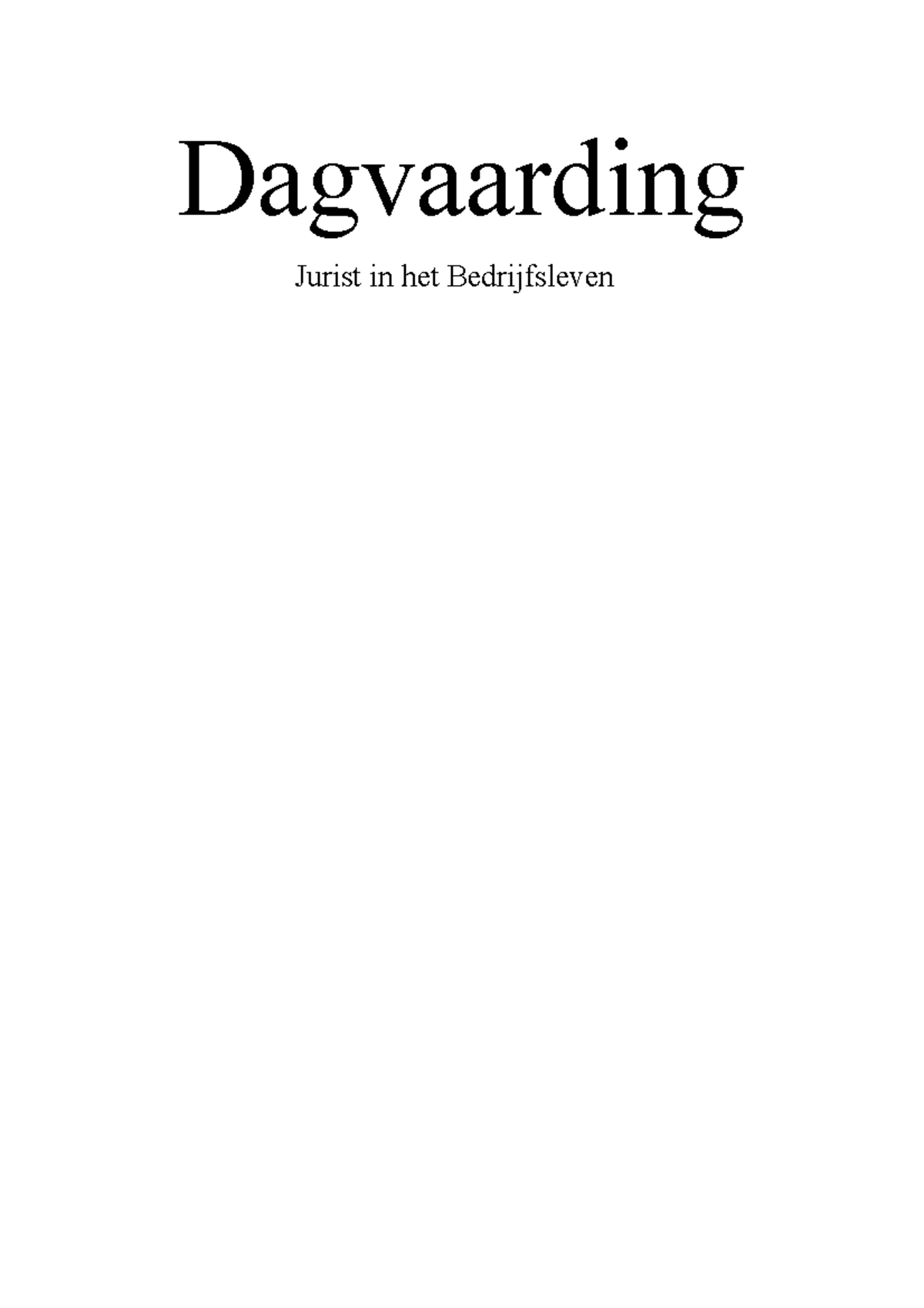 Dagvaarding Jurist in het bedrijfsleven guur com bv - Dagvaarding ...