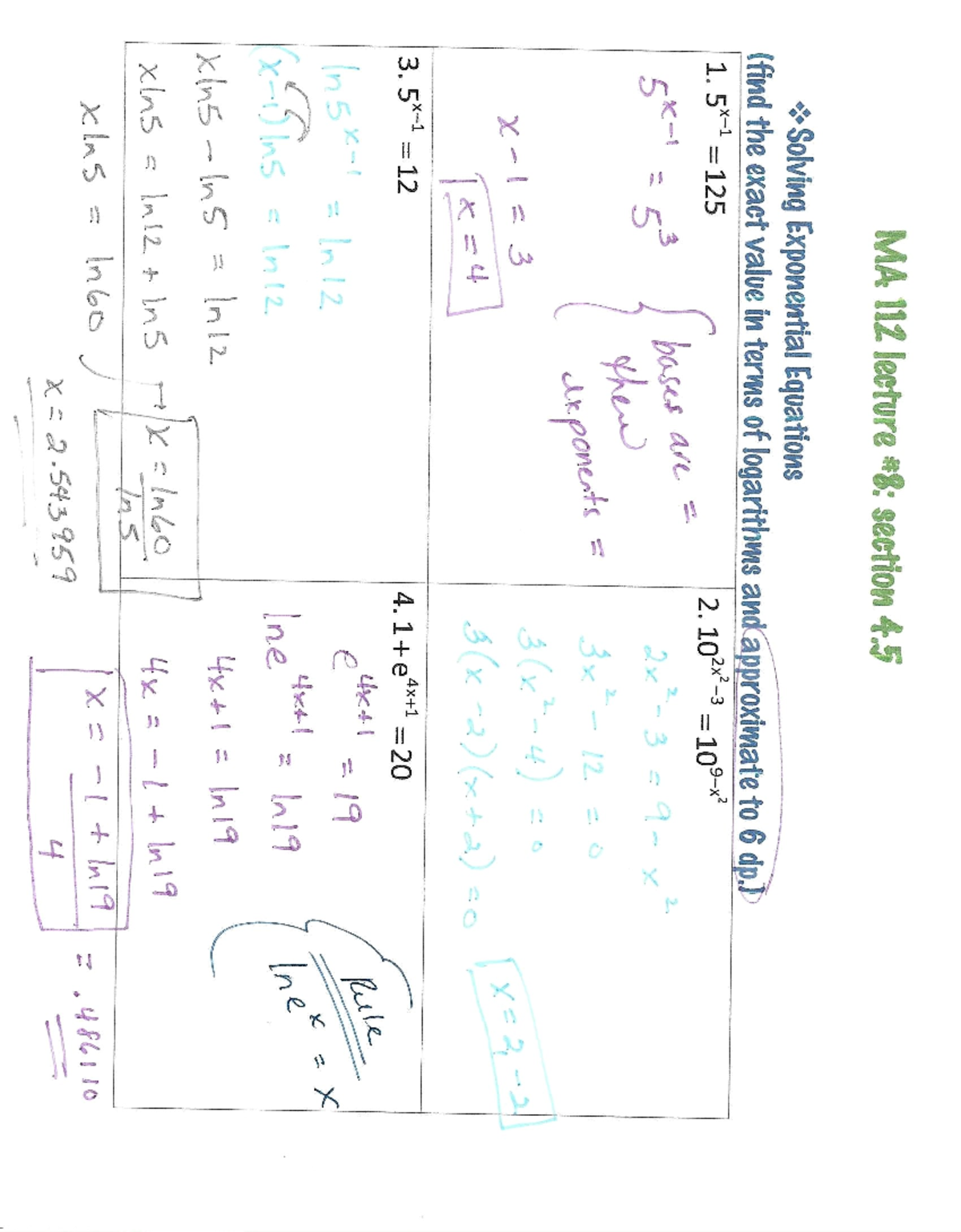 Key lecture #8 (sec 31-33) - MATH 112 - Studocu