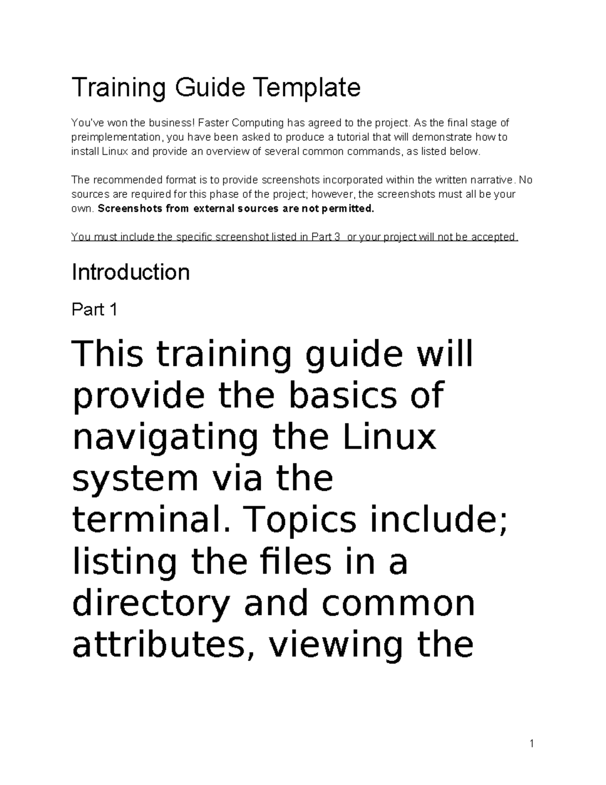 Training Guide Template CMIT 291 - Training Guide Template You’ve won ...