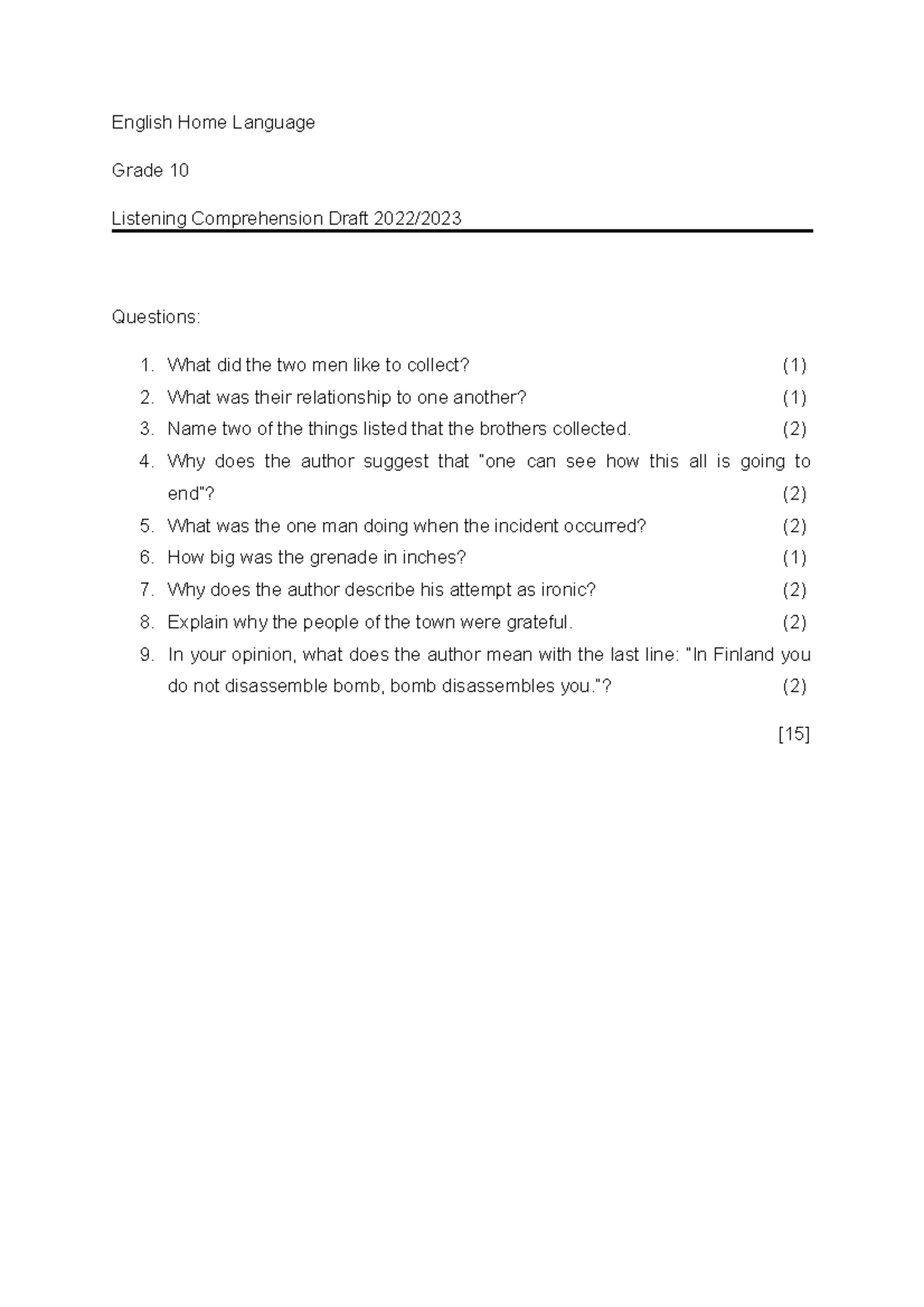 SBA Task 1 Listening Comprehension English Home Language Grade 10 sba-task-1-listening-comprehension-english-home-language-grade-10