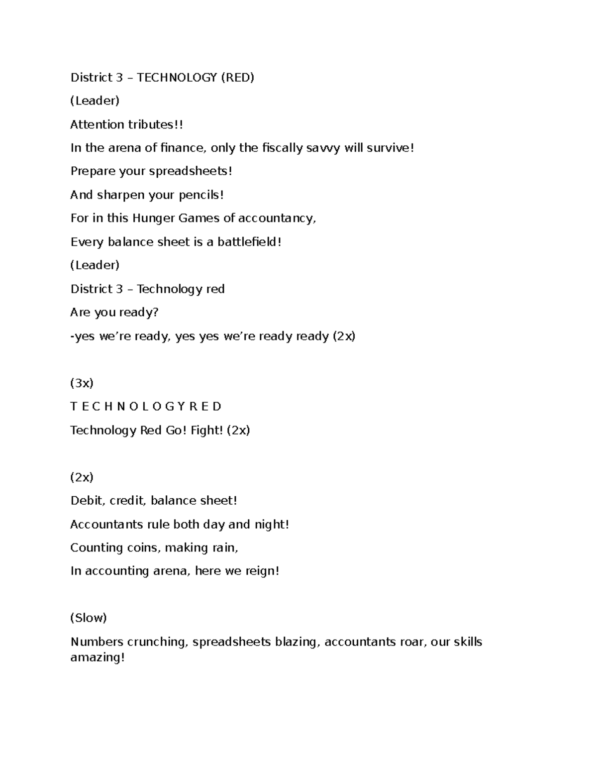 Lyrics-for-CY - District 3 – TECHNOLOGY (RED) (Leader) Attention ...